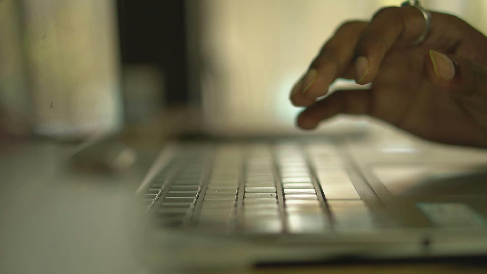 Closeup of Hands Typing on Laptop Keyboard Free Stock Video Footage ...