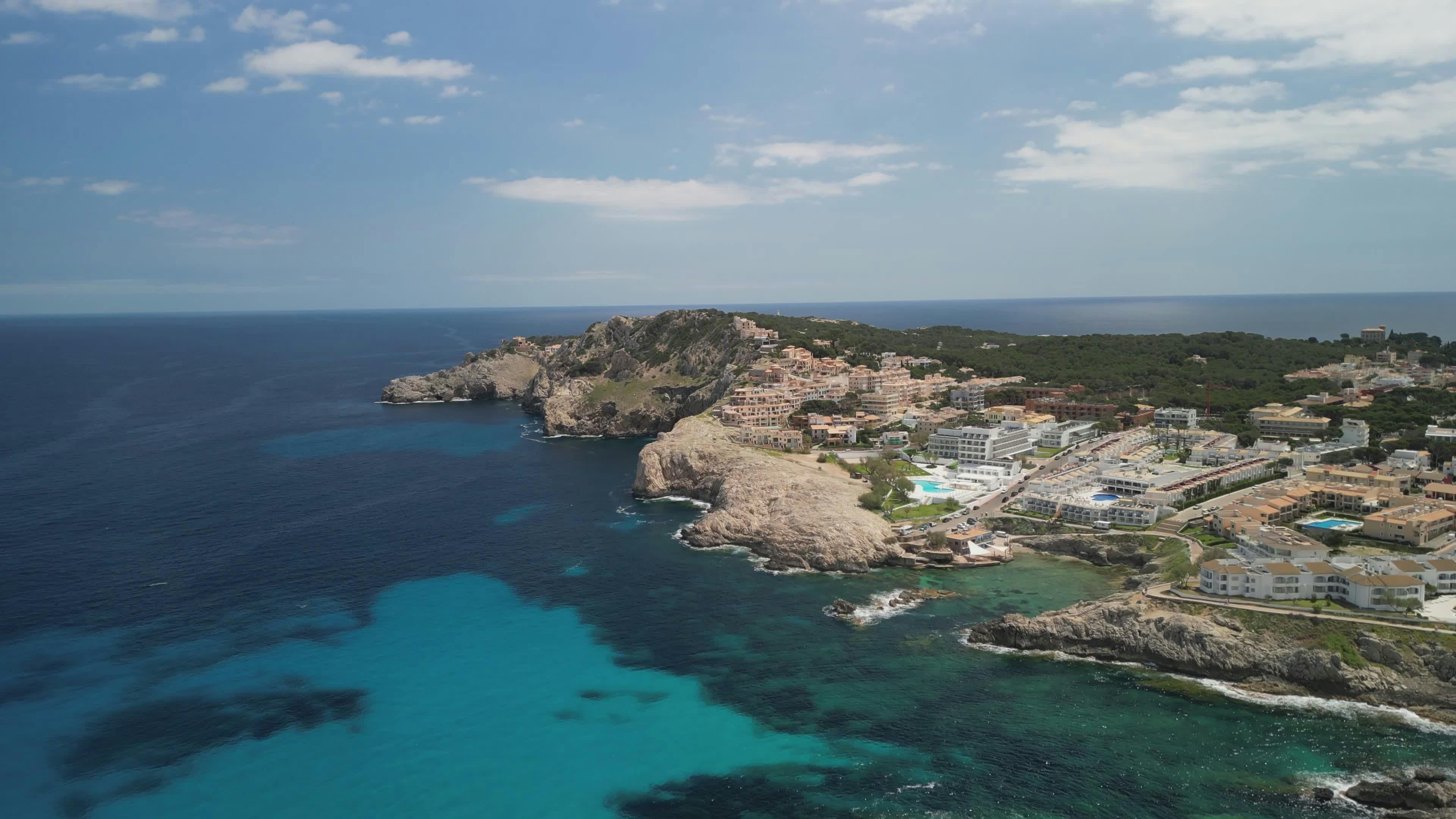 Aerial View of Mediterranean Coastline in Summer Free Stock Video ...