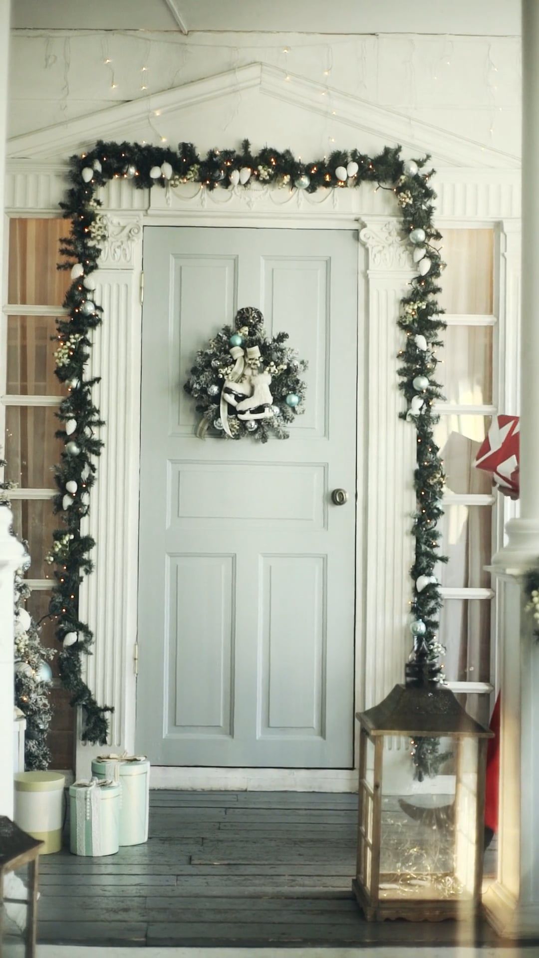Santa Claus Sneaking In A House With A Christmas Present Free Stock ...