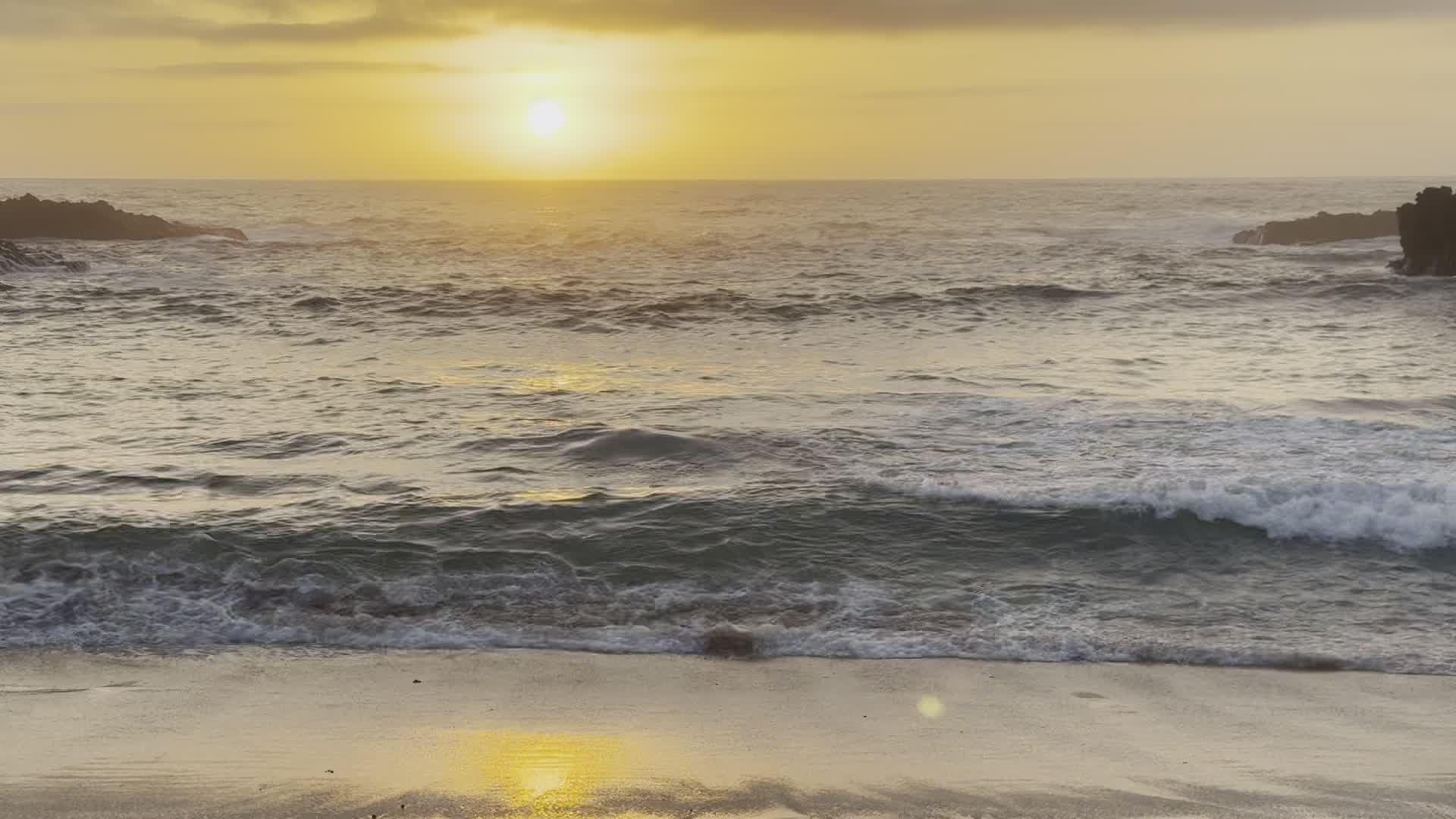 Stunning Sunset Over Calm Atlantic Ocean Beach Free Stock Video Footage ...