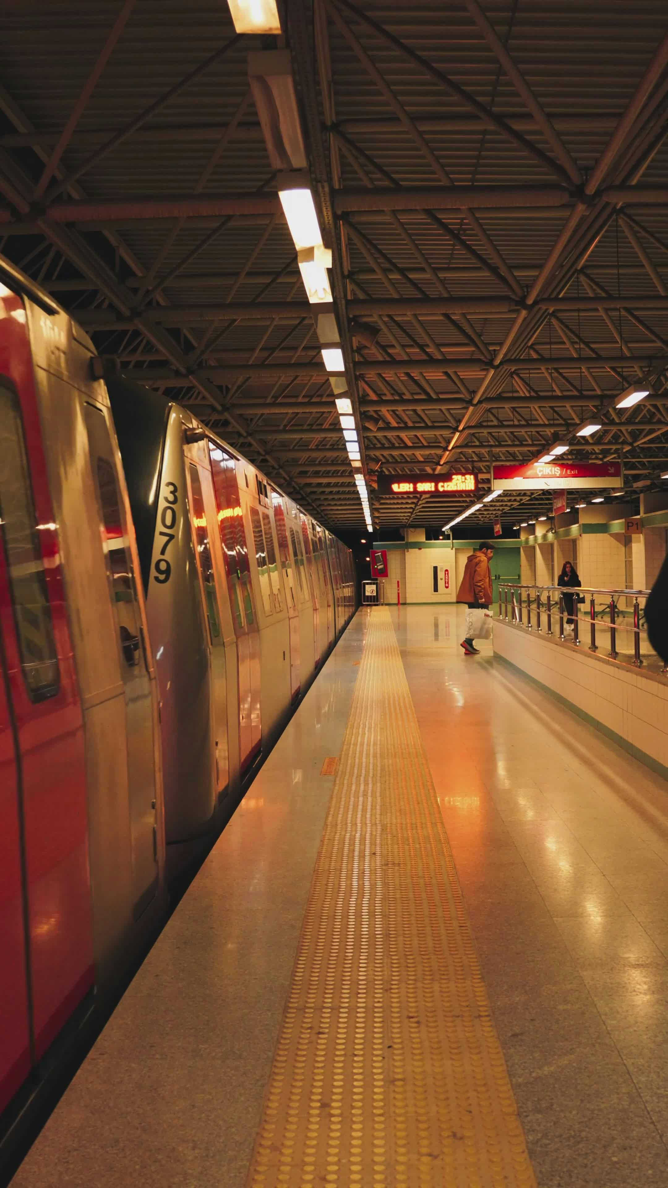 Evening Commute at Urban Subway Station Free Stock Video Footage, Royalty-Free 4K & HD Video Clip