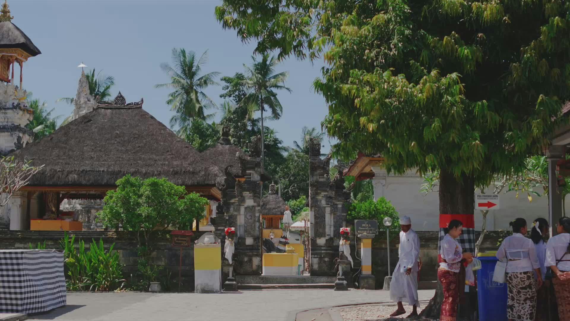 Cultural Ceremony at a Balinese Temple Free Stock Video Footage ...