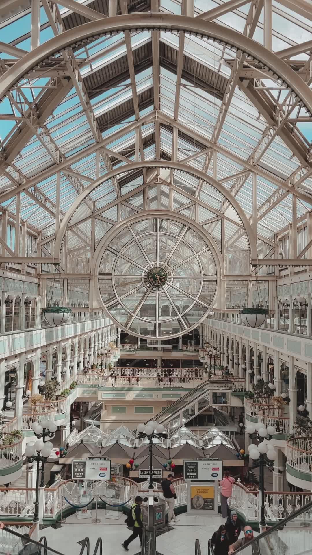 Stunning Interior of Iconic Glass Atrium Mall Free Stock Video Footage ...