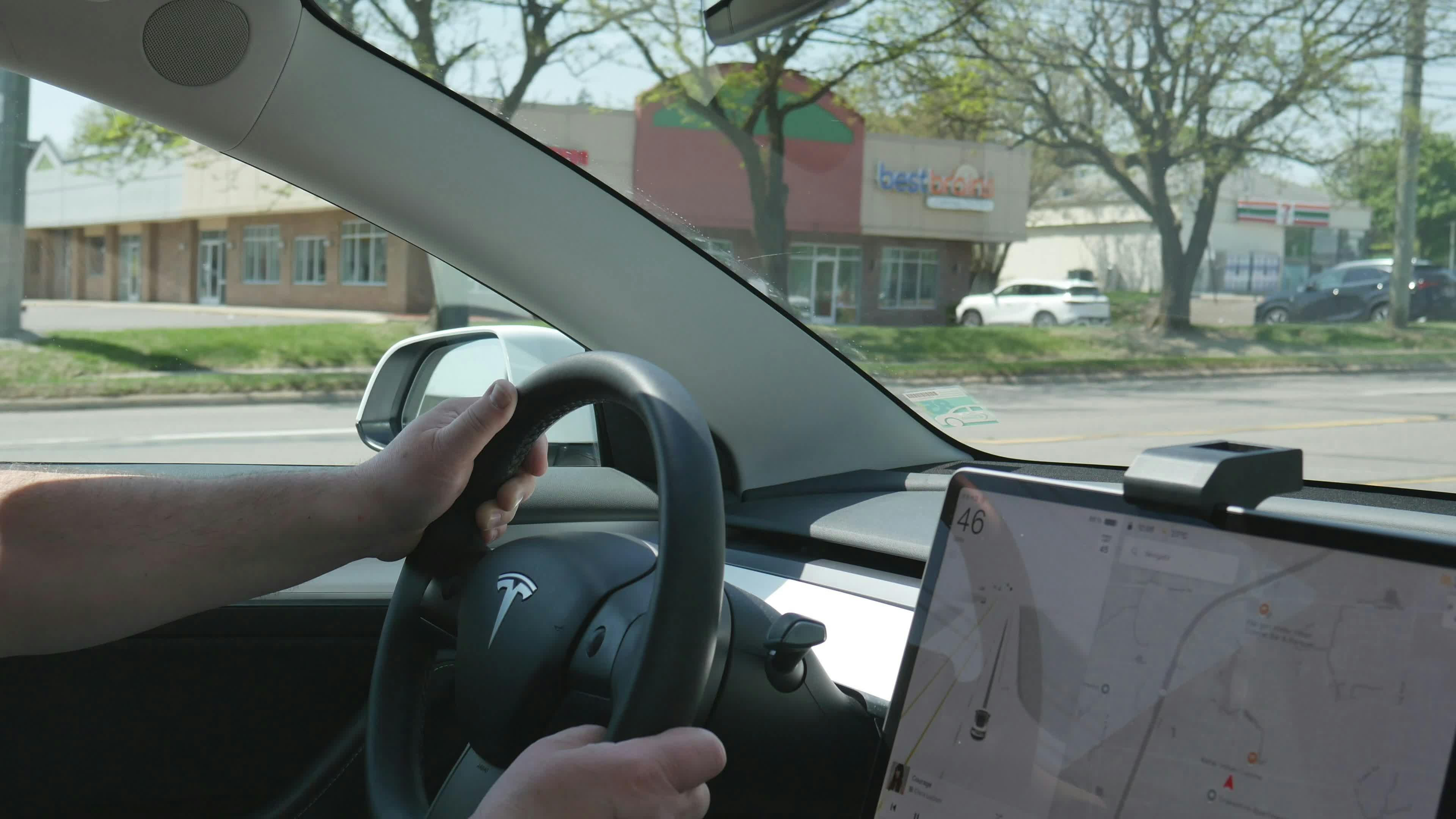 Tesla Self-Driving Car Interior View Free Stock Video Footage, Royalty ...