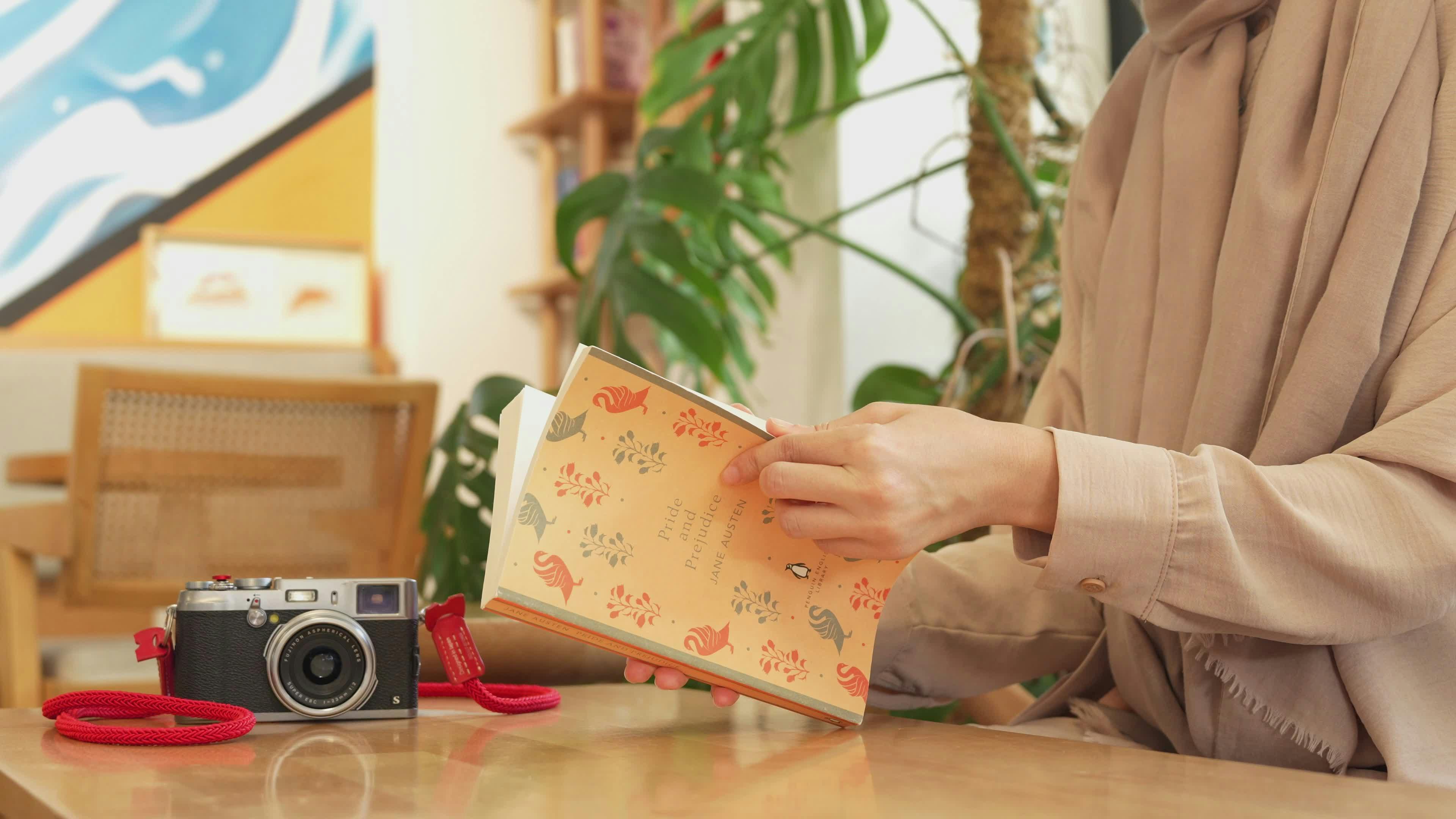 Cozy Indoor Reading with Vintage Camera Free Stock Video Footage ...