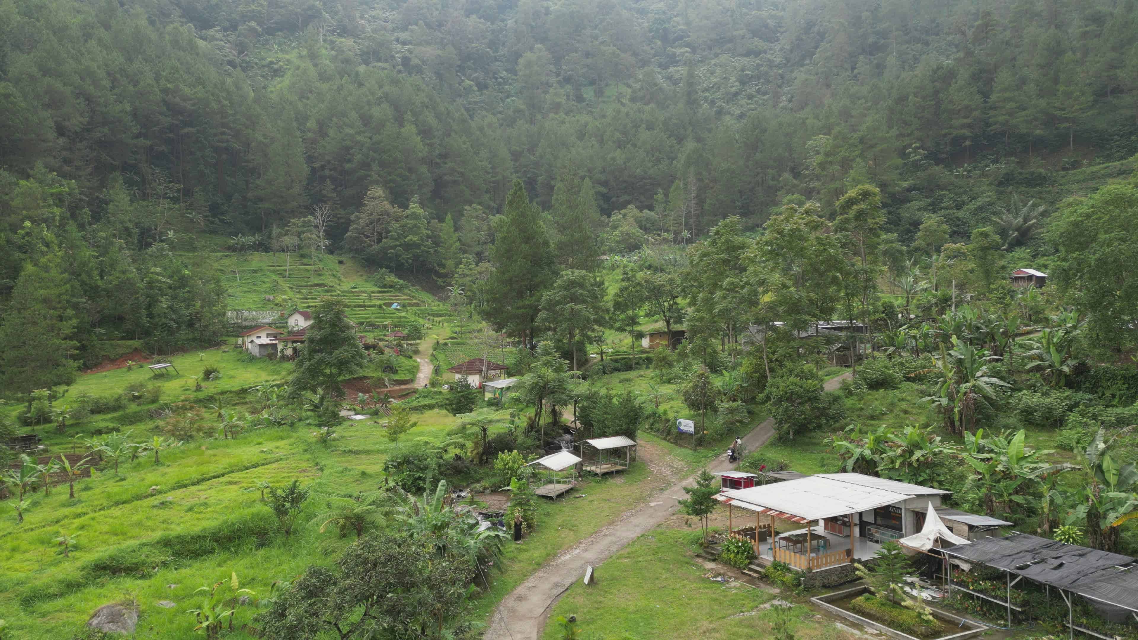 Vista Aérea Panorámica Del Exuberante Paisaje Del Valle Verde · Vídeo ...