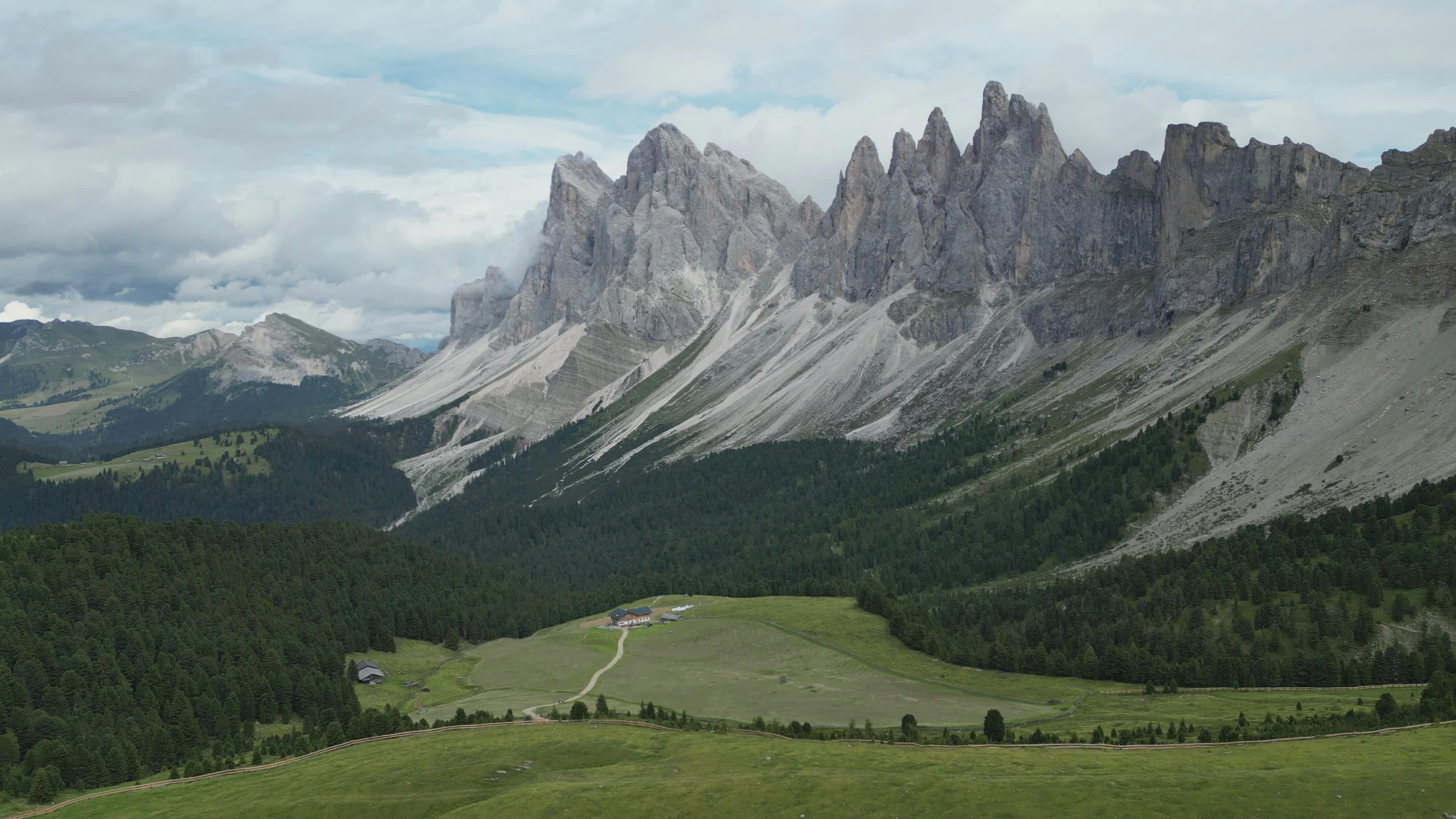 Majestic Seceda Mountain Aerial View Free Stock Video Footage, Royalty ...
