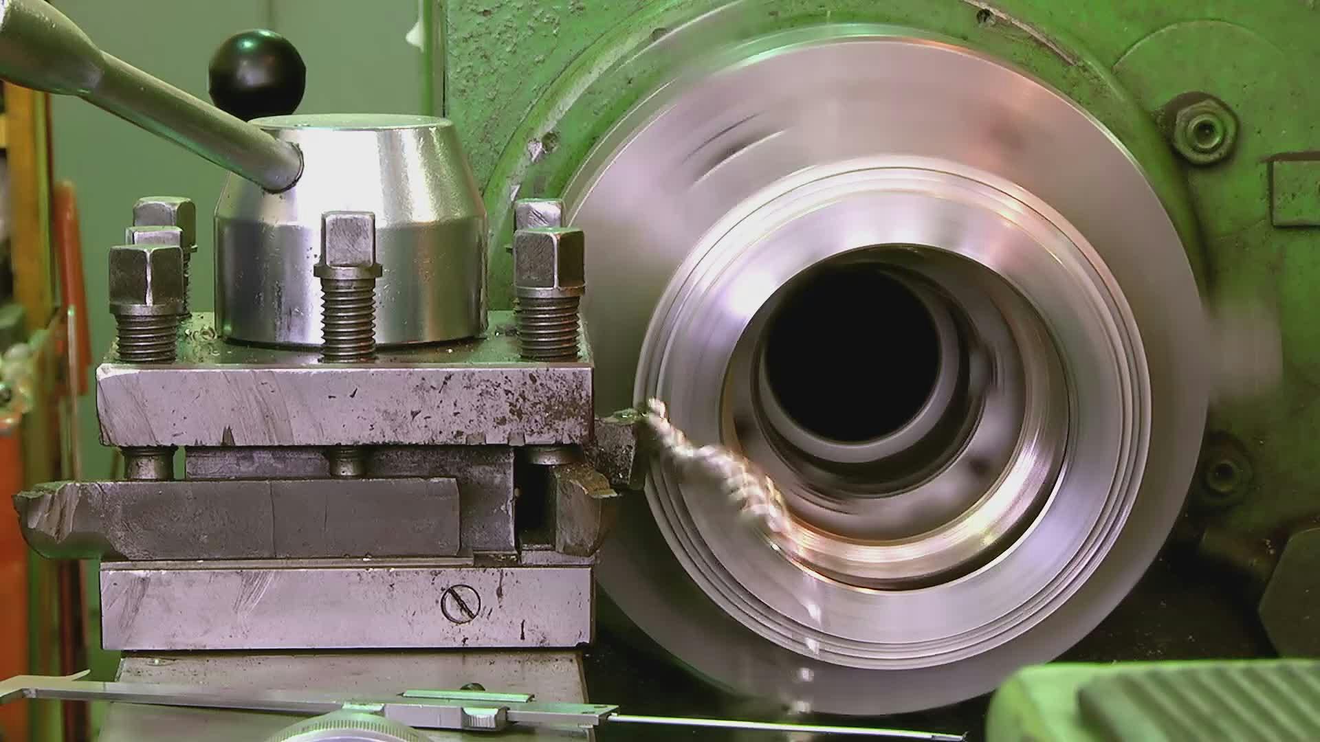 Precision Metal Lathe Operation in Workshop Free Stock Video Footage ...