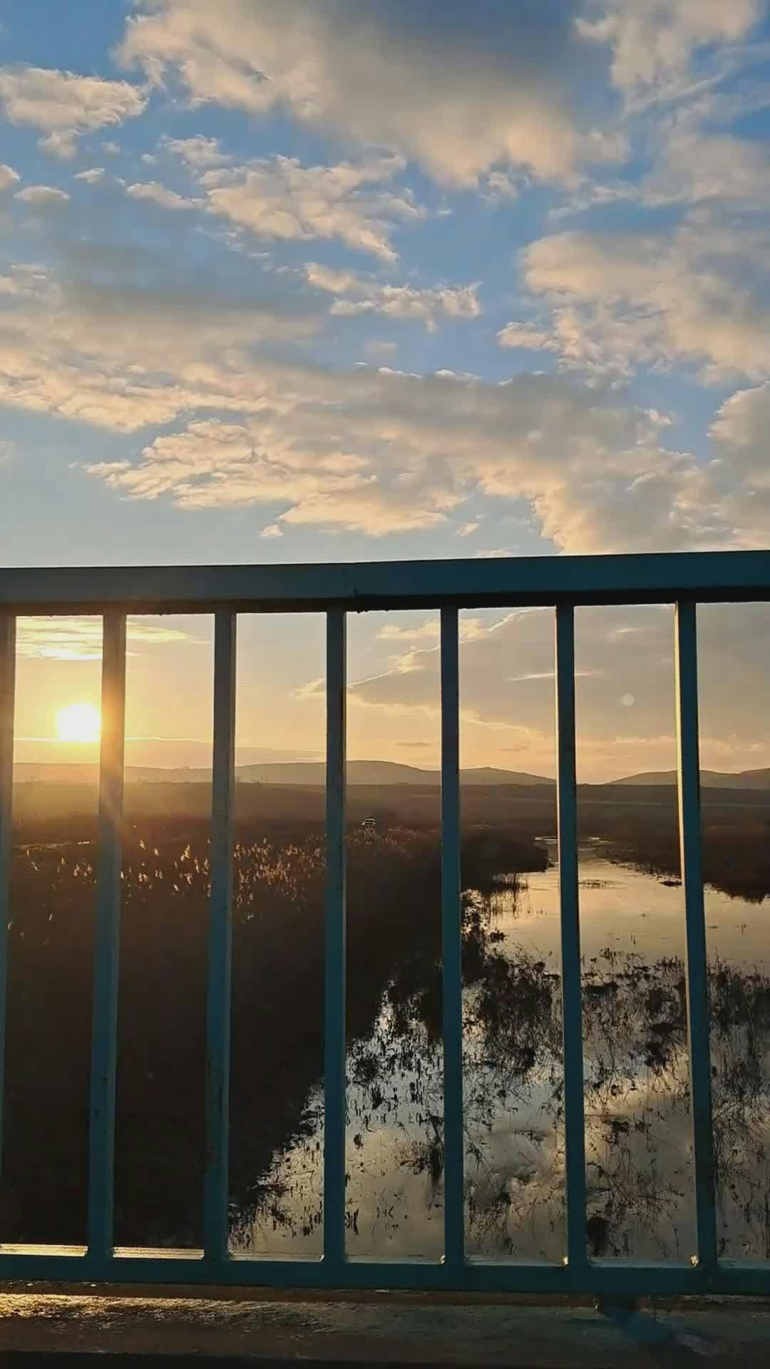 Scenic Sunset View Through Bridge Railings Free Stock Video Footage ...