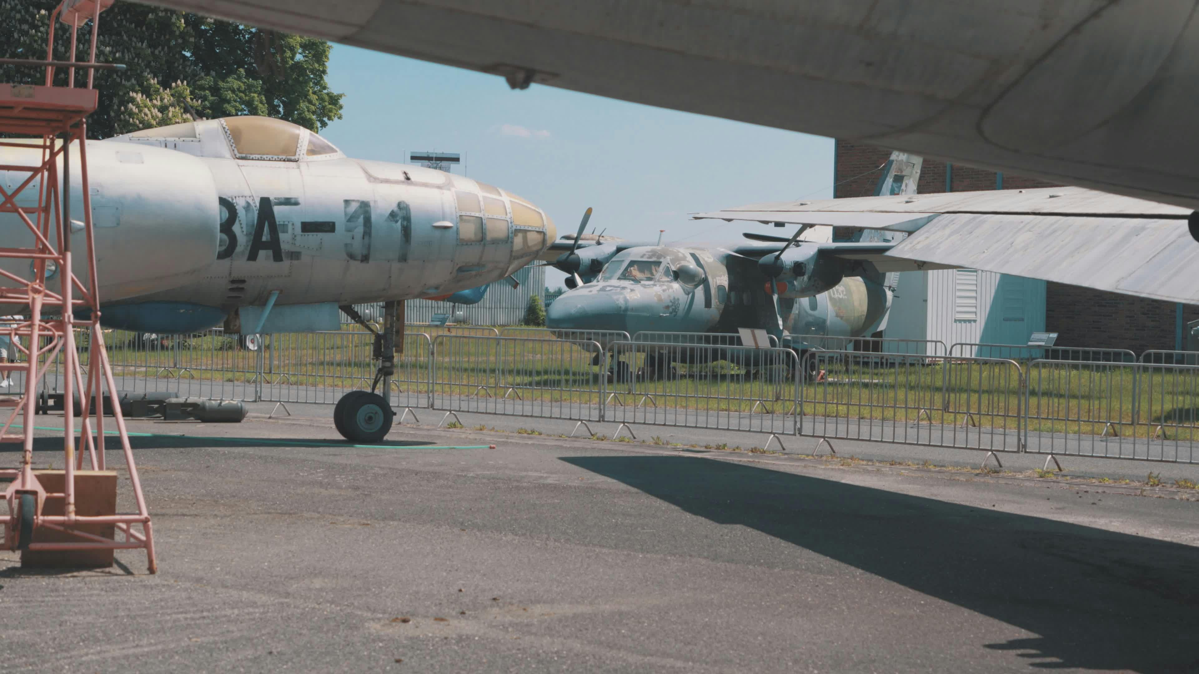 Vintage Airplanes Display at Outdoor Museum Free Stock Video Footage ...