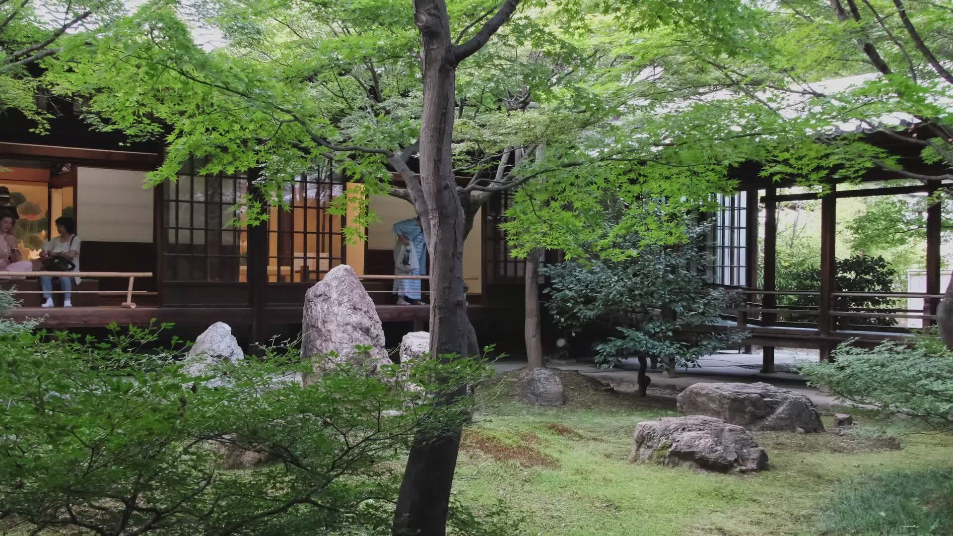 Serene Japanese Zen Garden With Traditional House Free Stock Video ...