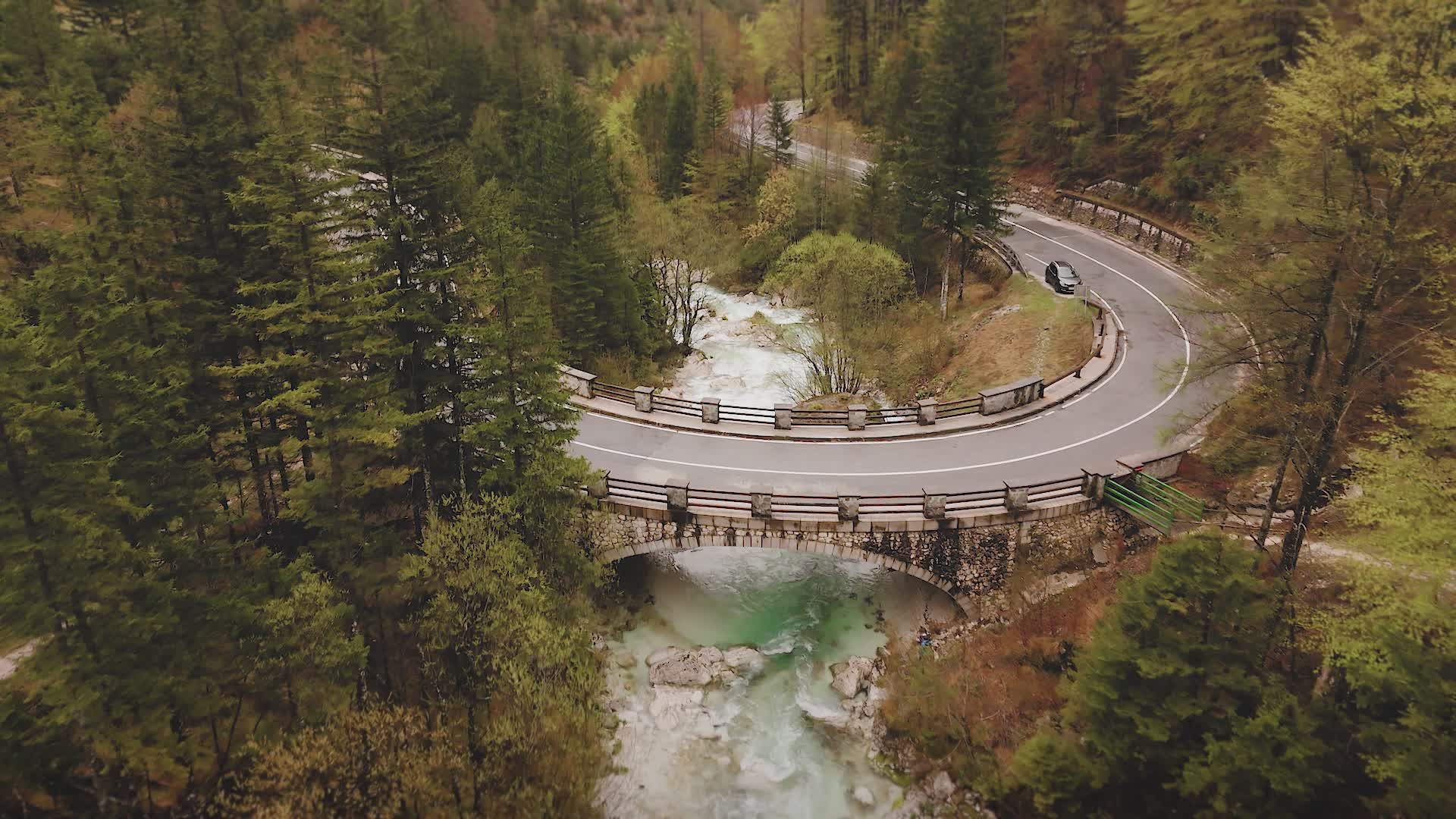 Scenic Alpine Road Through Lush Forests Free Stock Video Footage ...