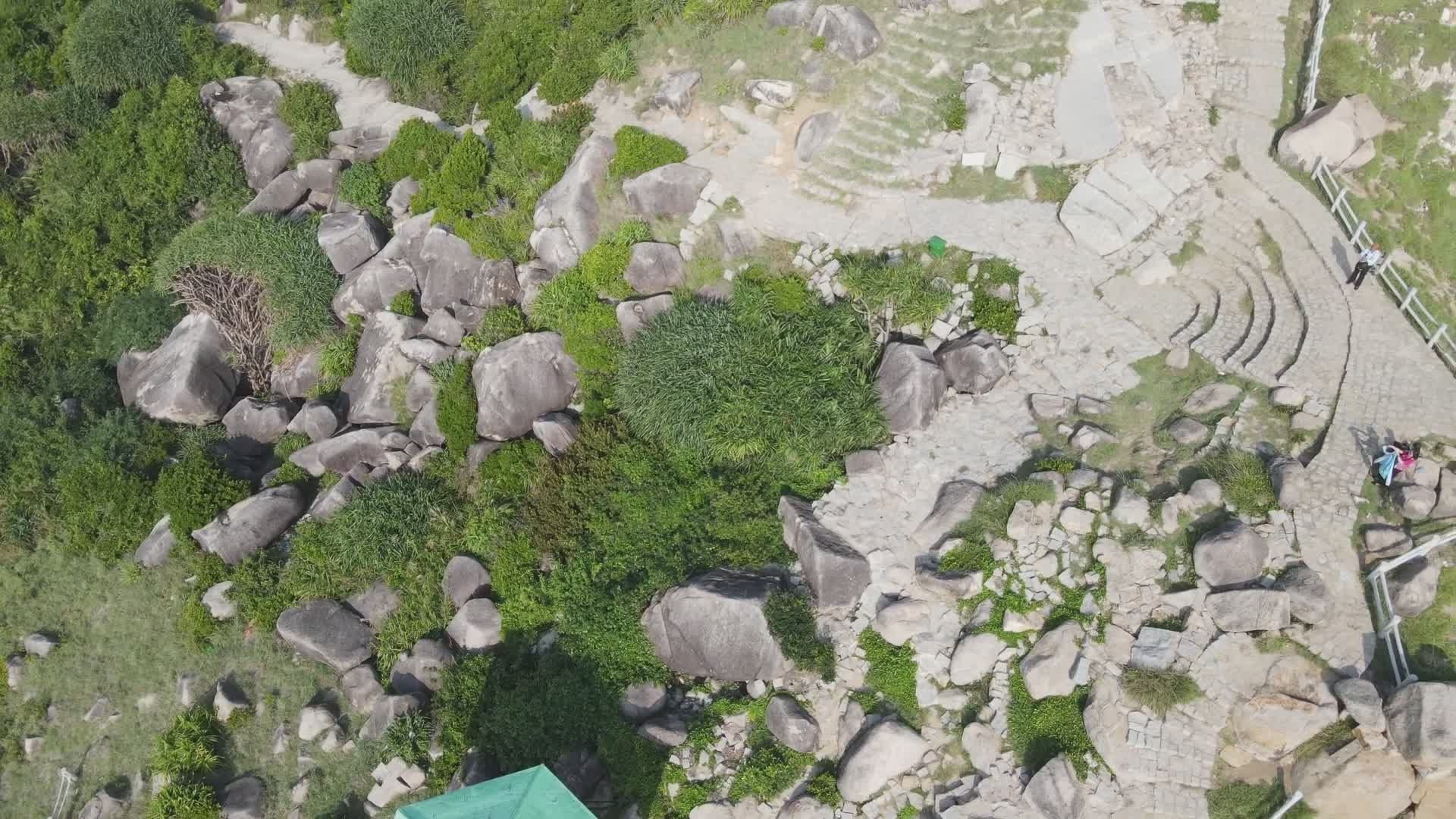 Aerial View of Rocky Cliffside Pathway Free Stock Video Footage ...