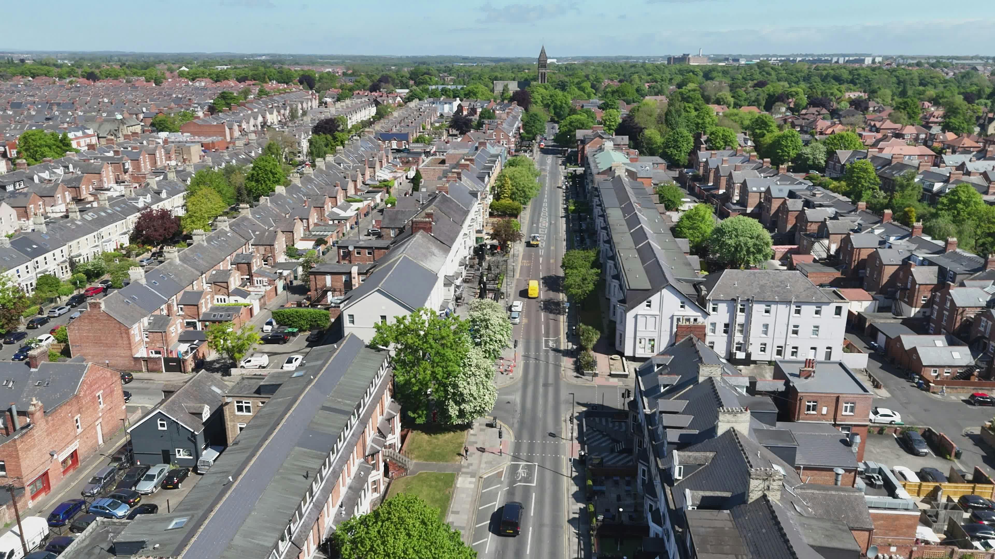 Aerial View of Suburban Neighborhood in Spring Free Stock Video Footage ...