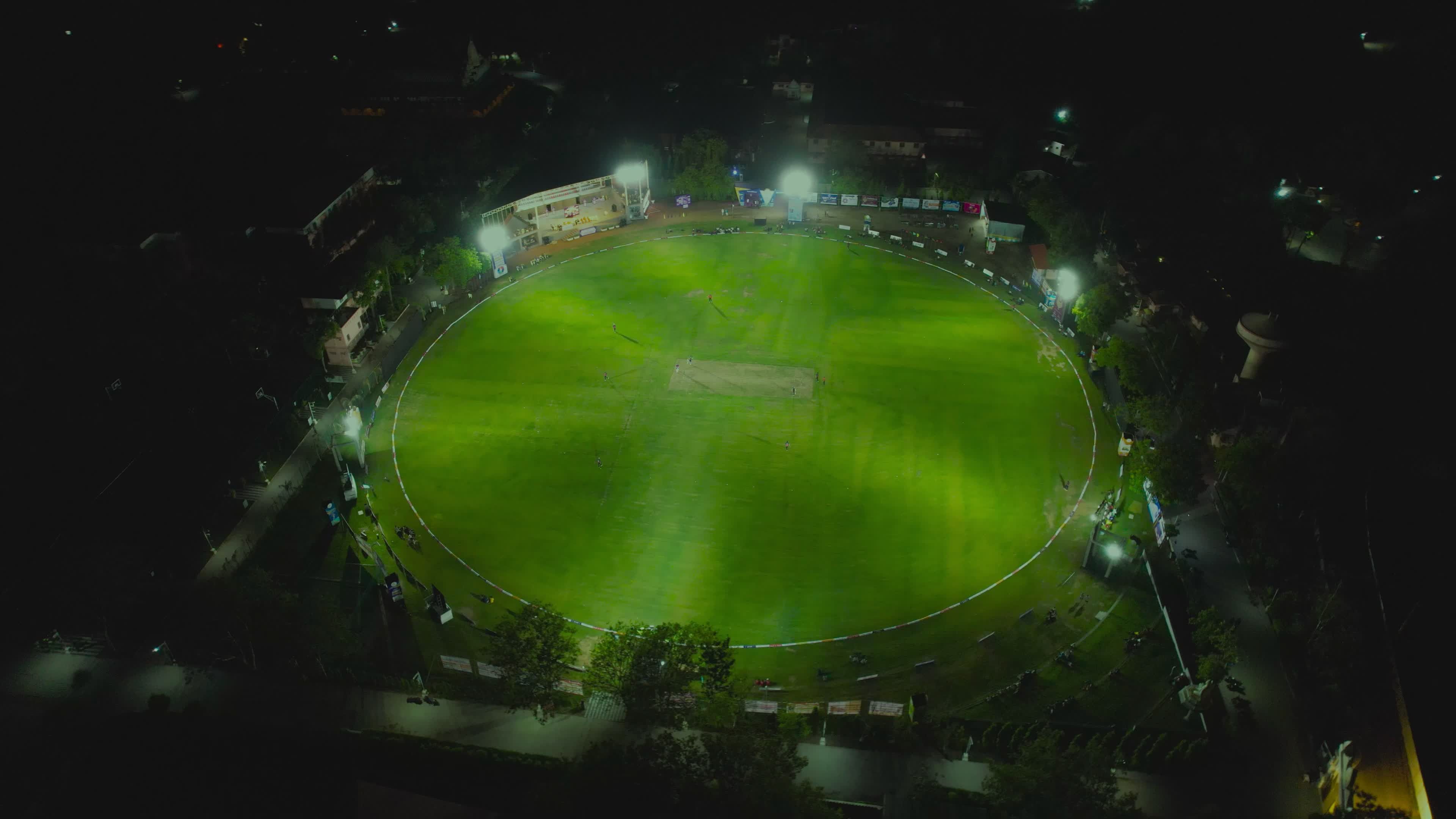 Aerial Night View of Cricket Stadium Free Stock Video Footage, Royalty ...
