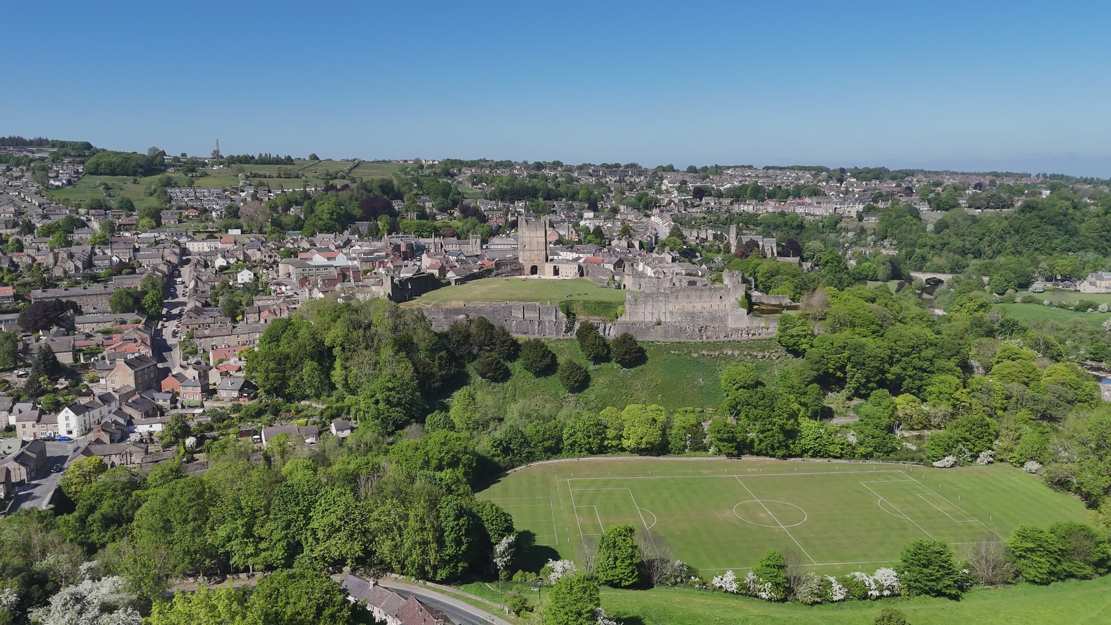 Aerial View of Ludlow Castle in Summer Free Stock Video Footage ...