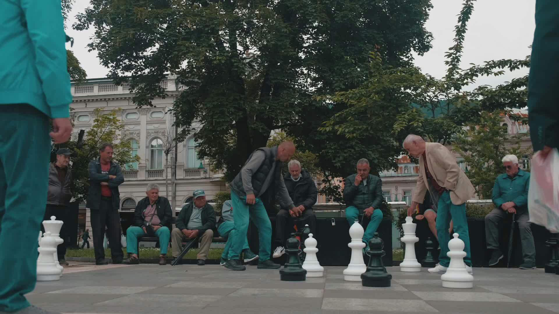 Seniors Enjoying an Outdoor Chess Game Free Stock Video Footage ...