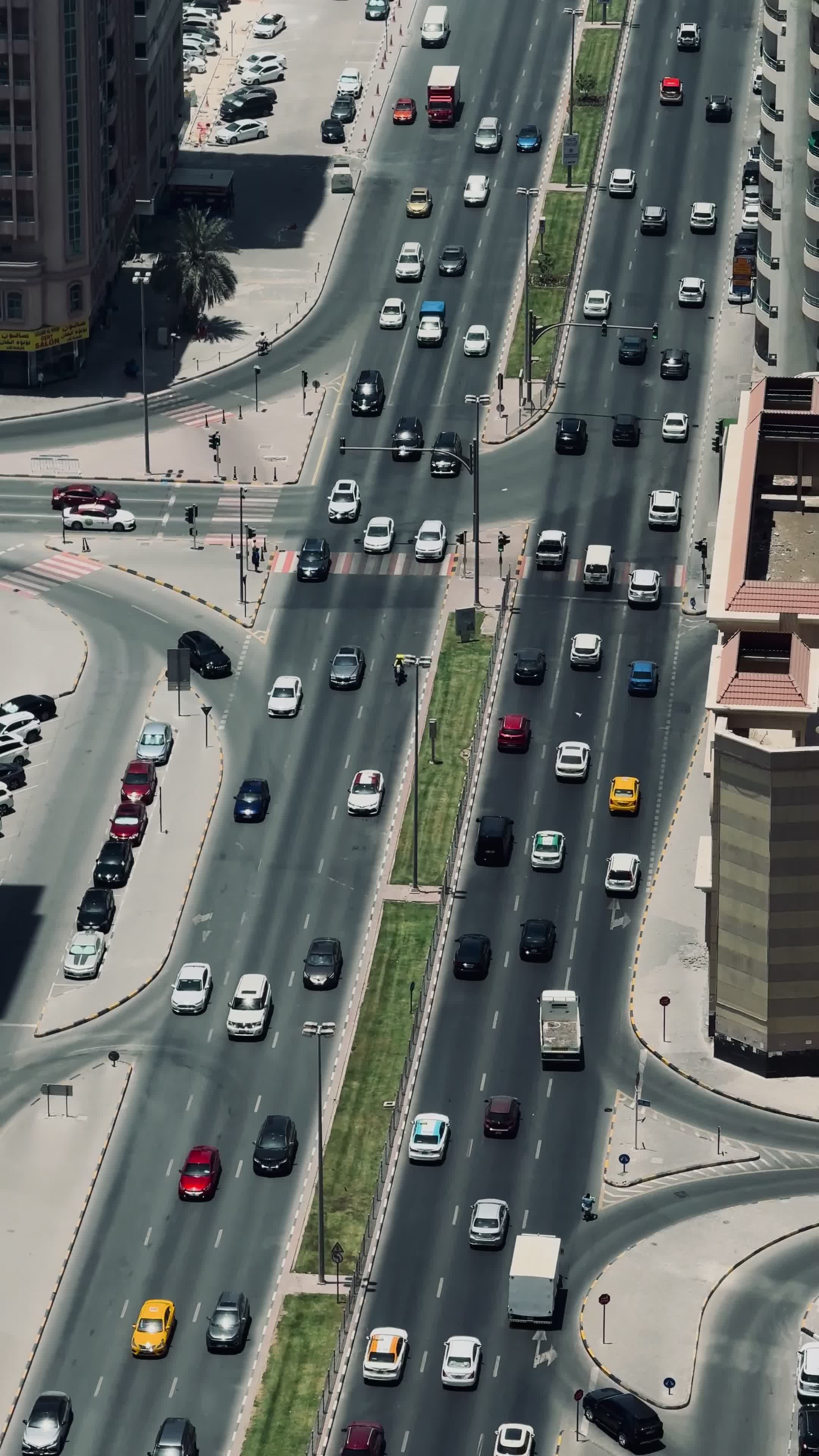 Aerial View of Kuwait City Highway Infrastructure Free Stock Video ...