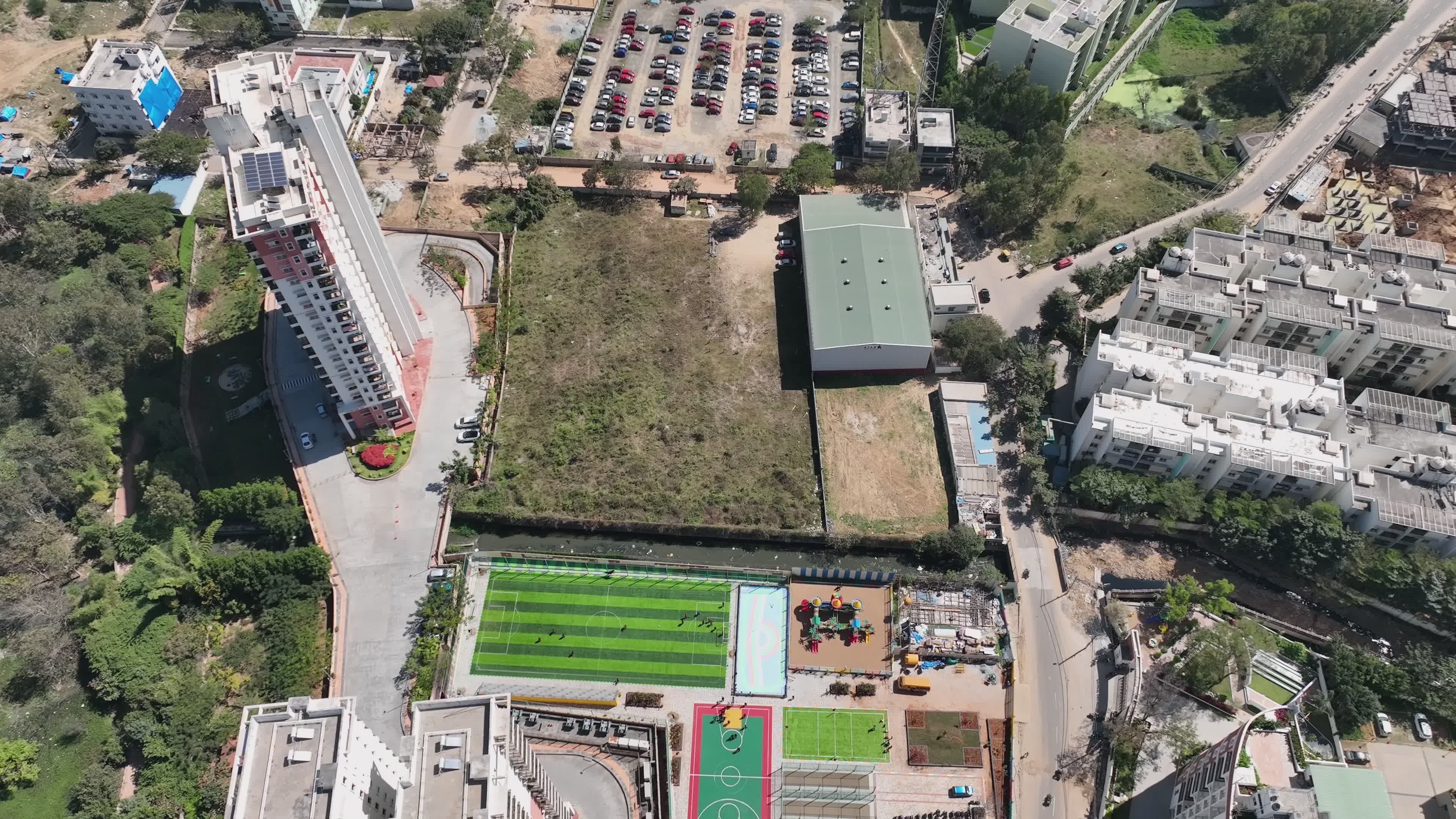 Aerial View of Urban Sports Complex in Bangalore Free Stock Video ...