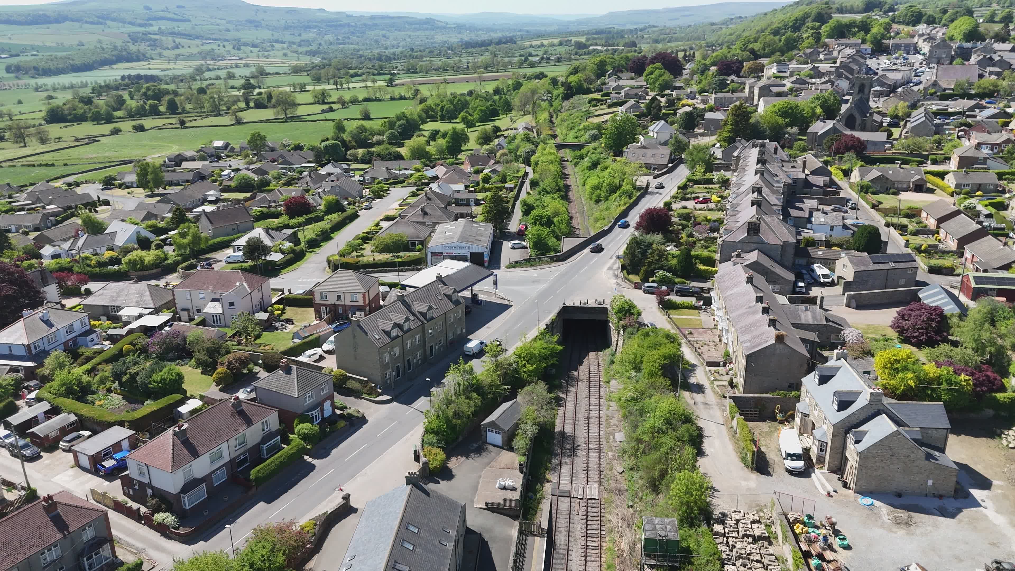 Aerial View of Quaint English Countryside Village Free Stock Video ...