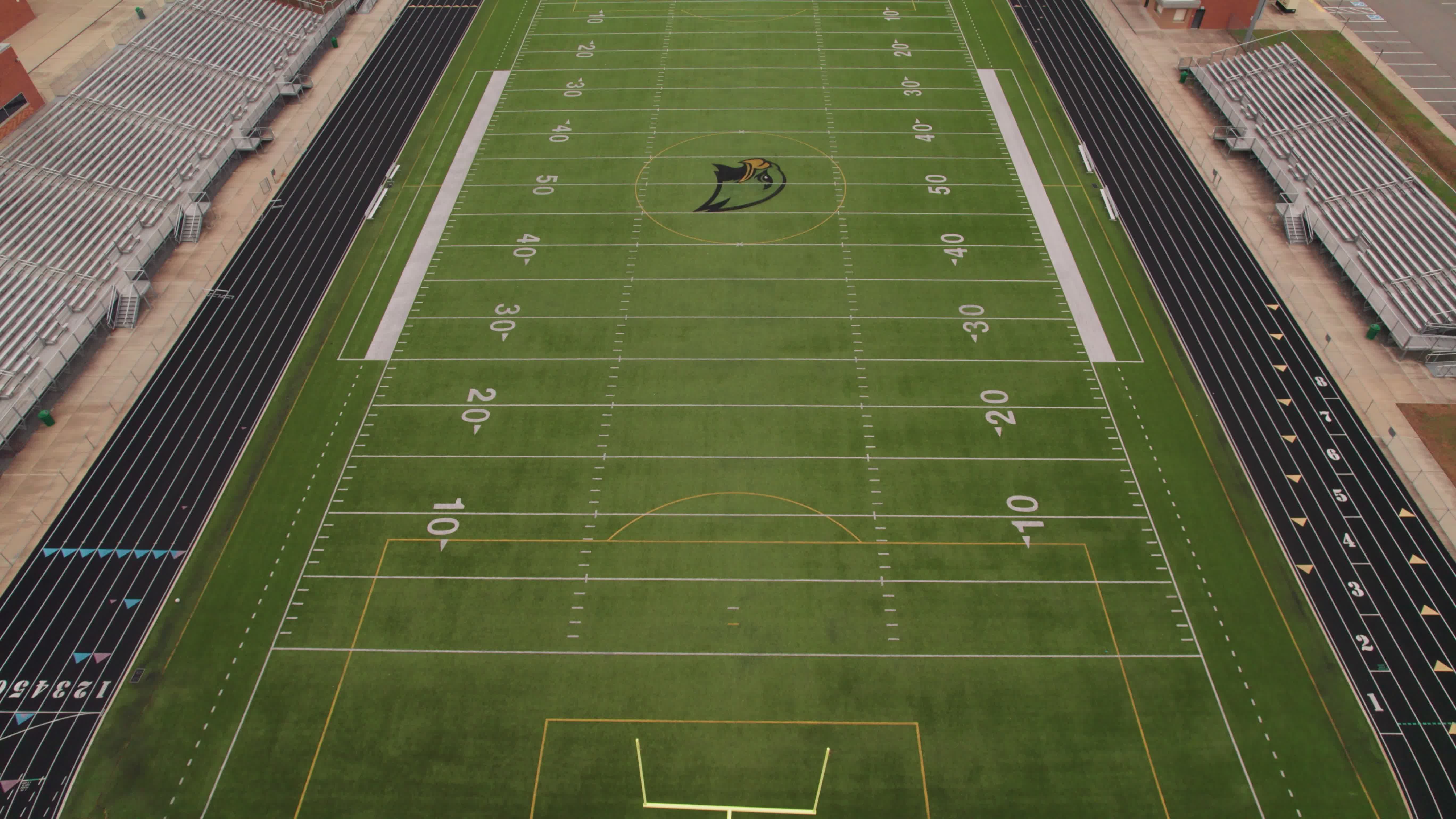 Aerial View of Empty Football Field from Above Free Stock Video Footage ...