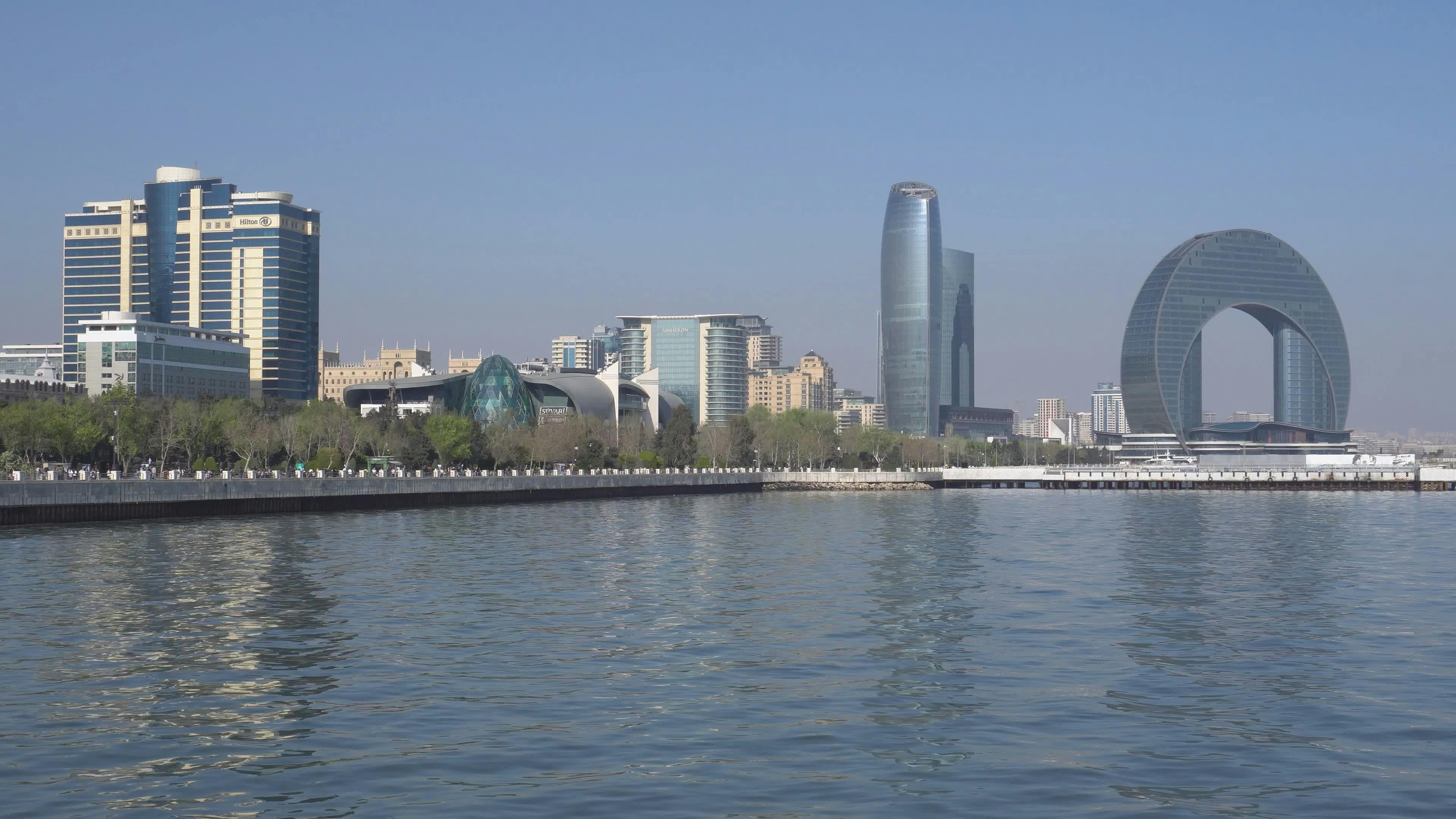 Stunning Panorama of Baku Skyline at Daytime Free Stock Video Footage ...