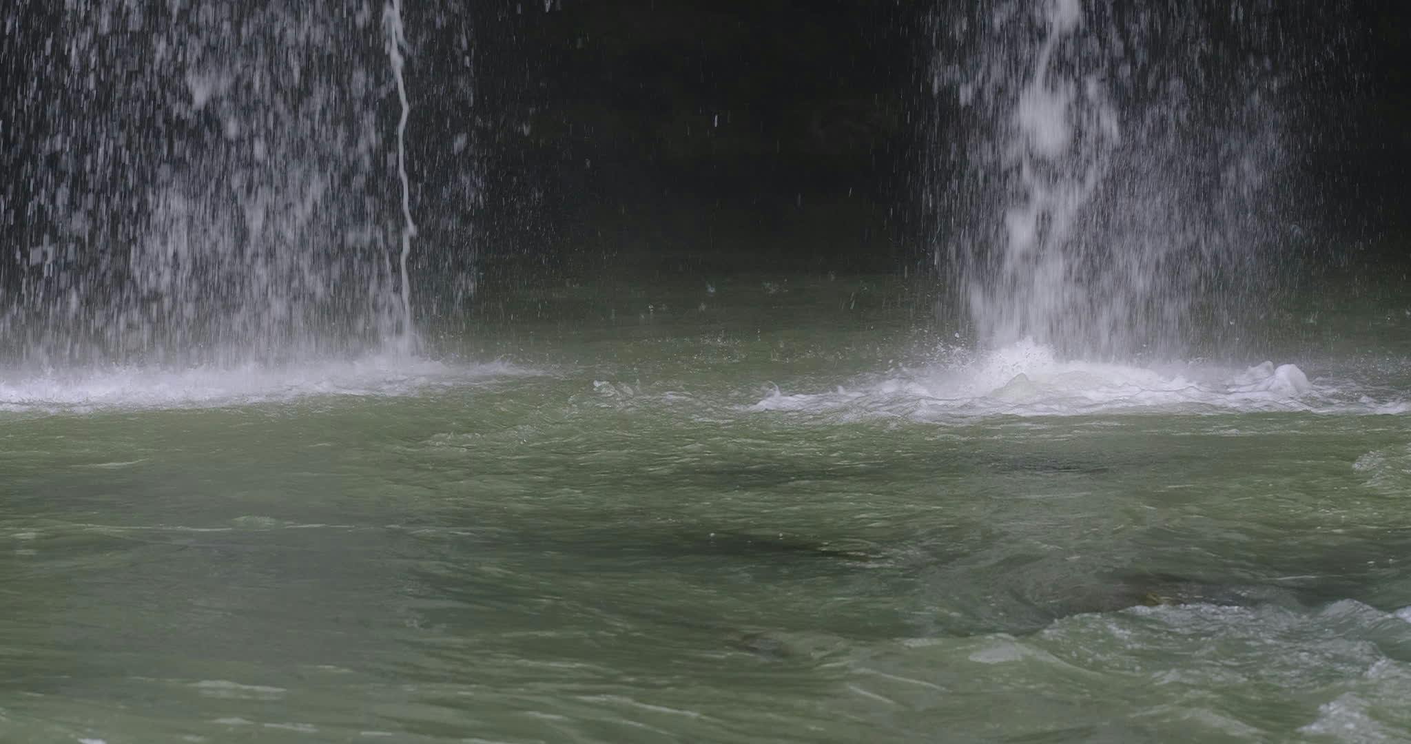 Dynamic Waterfall Stream in Lush Forest Free Stock Video Footage ...