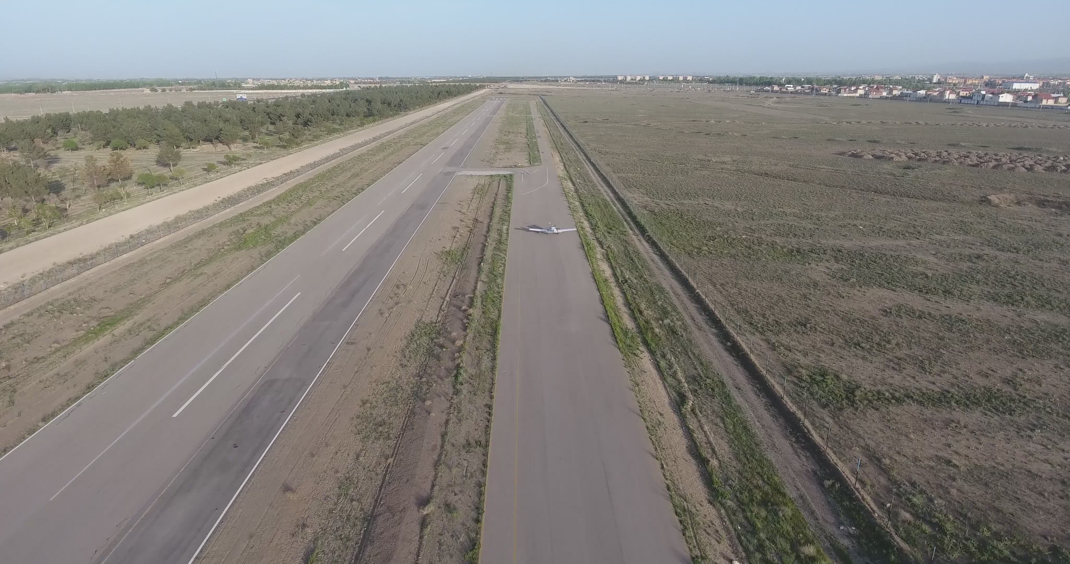 Drone Footage of Airplane Takeoff on Runway Free Stock Video Footage ...