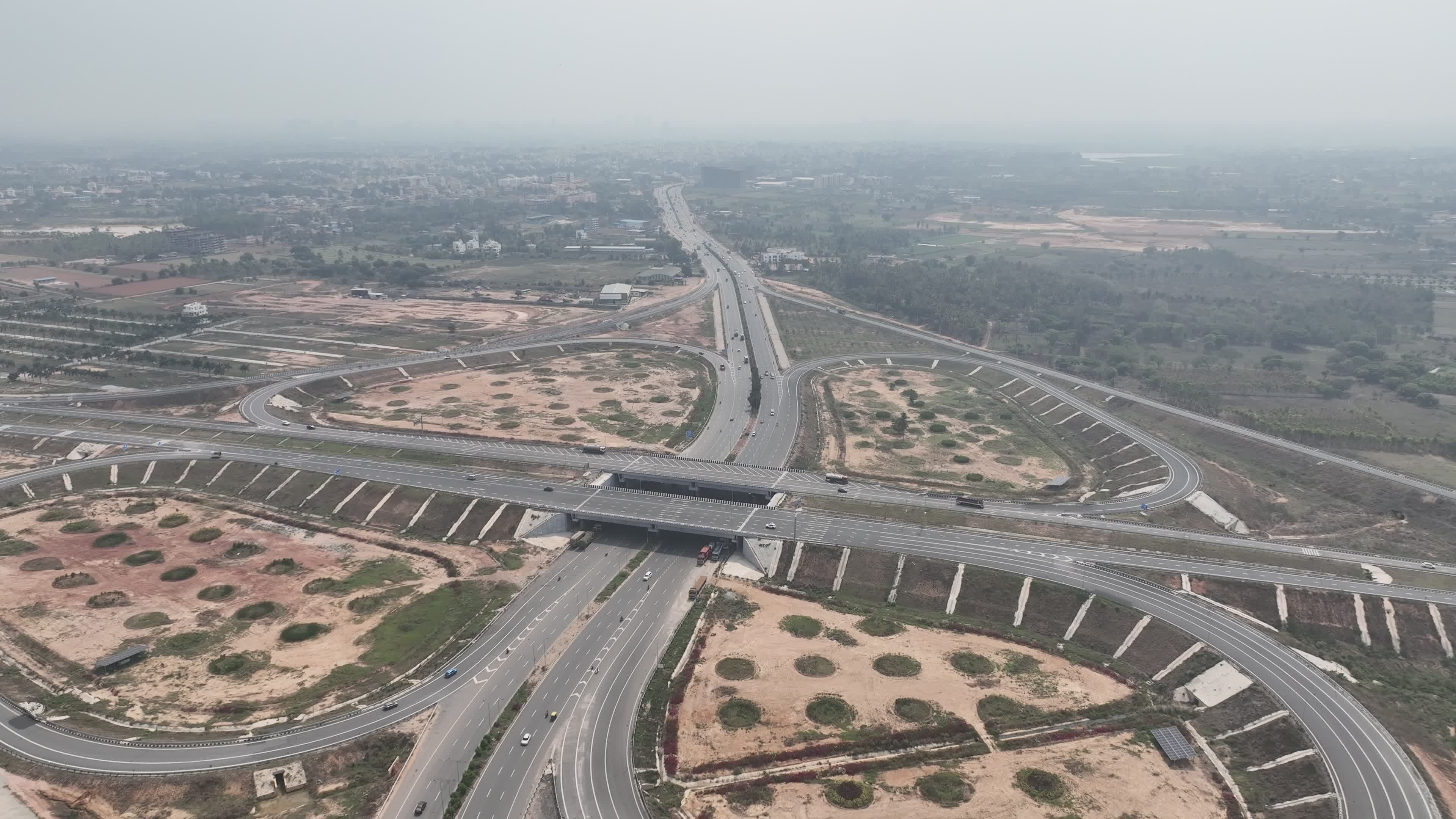 Aerial View of Modern Bangalore Highway Interchange Free Stock Video ...