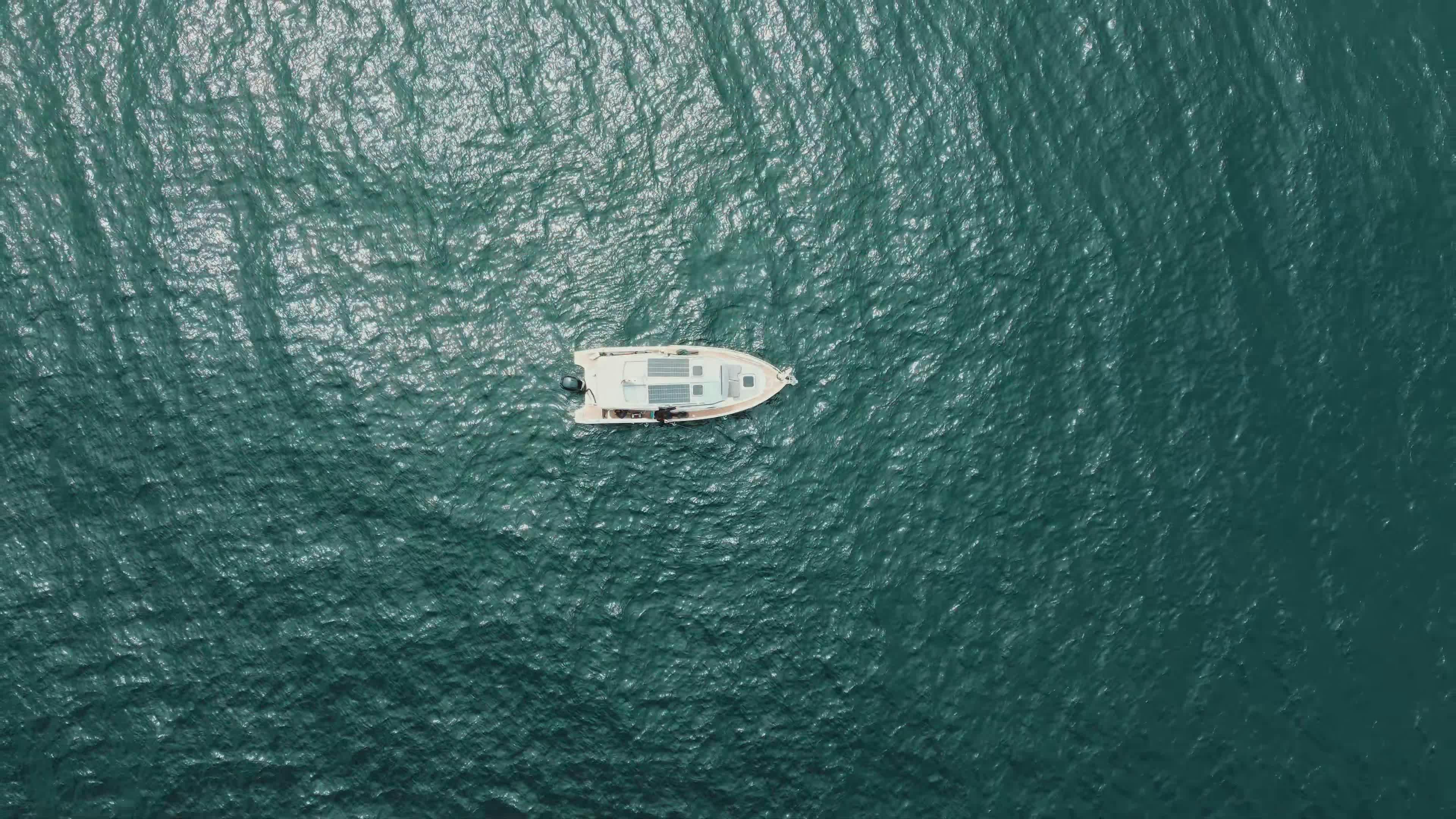 Aerial View of Yacht on Open Sea Free Stock Video Footage, Royalty-Free ...