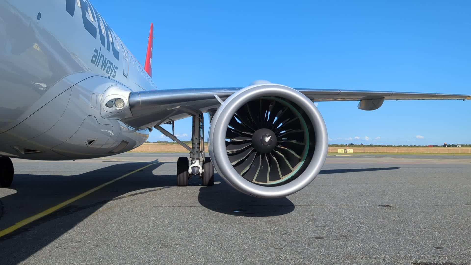 Close-up View of Turbofan Engine on Runway Free Stock Video Footage ...