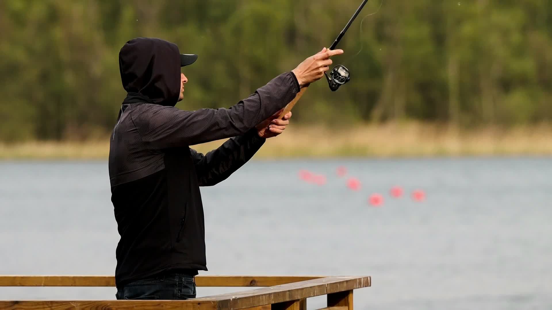 Angler Fishing Peacefully by the Lake Free Stock Video Footage, Royalty ...