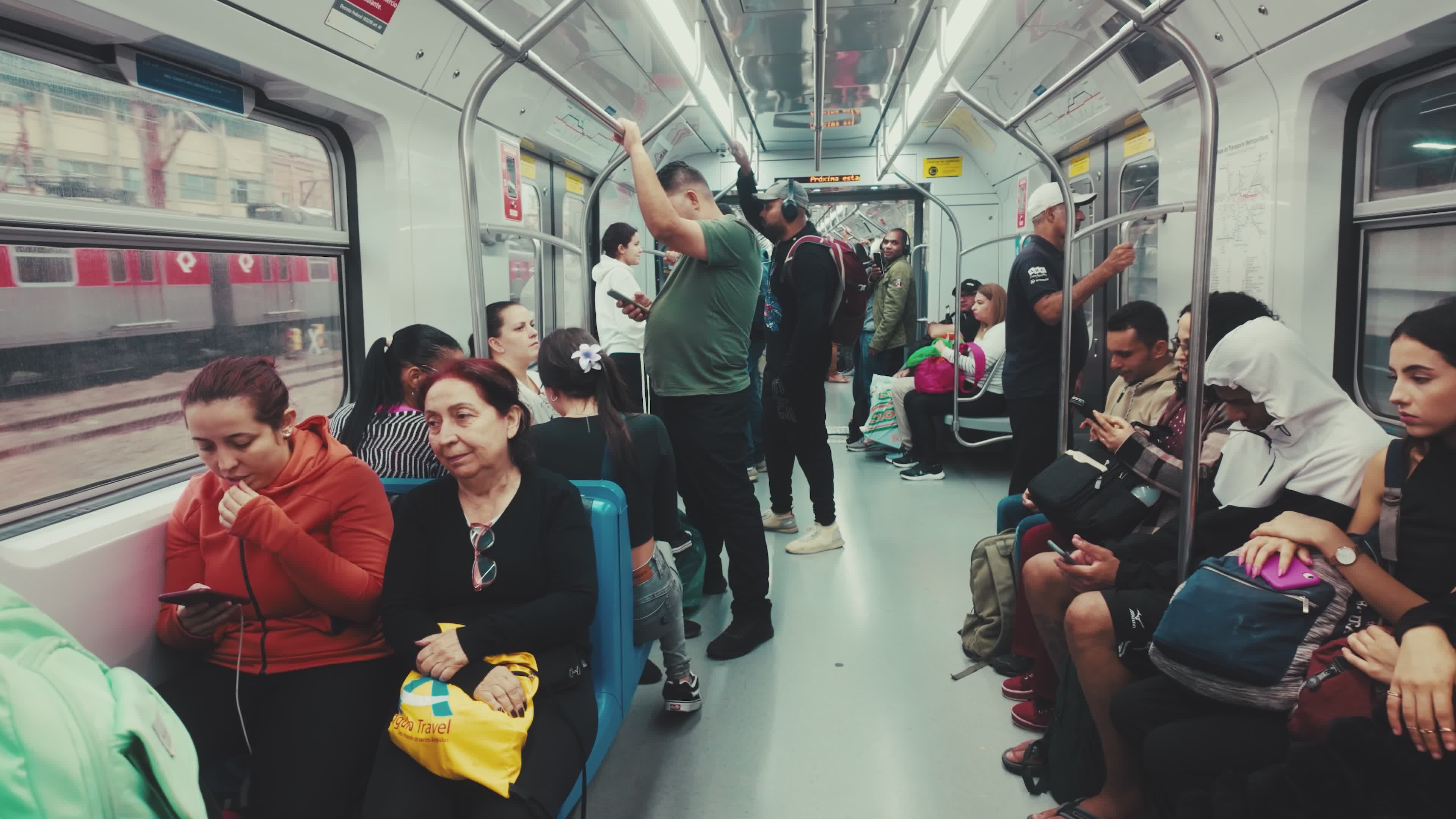 Busy Subway Car with Commuters Free Stock Video Footage, Royalty-Free ...