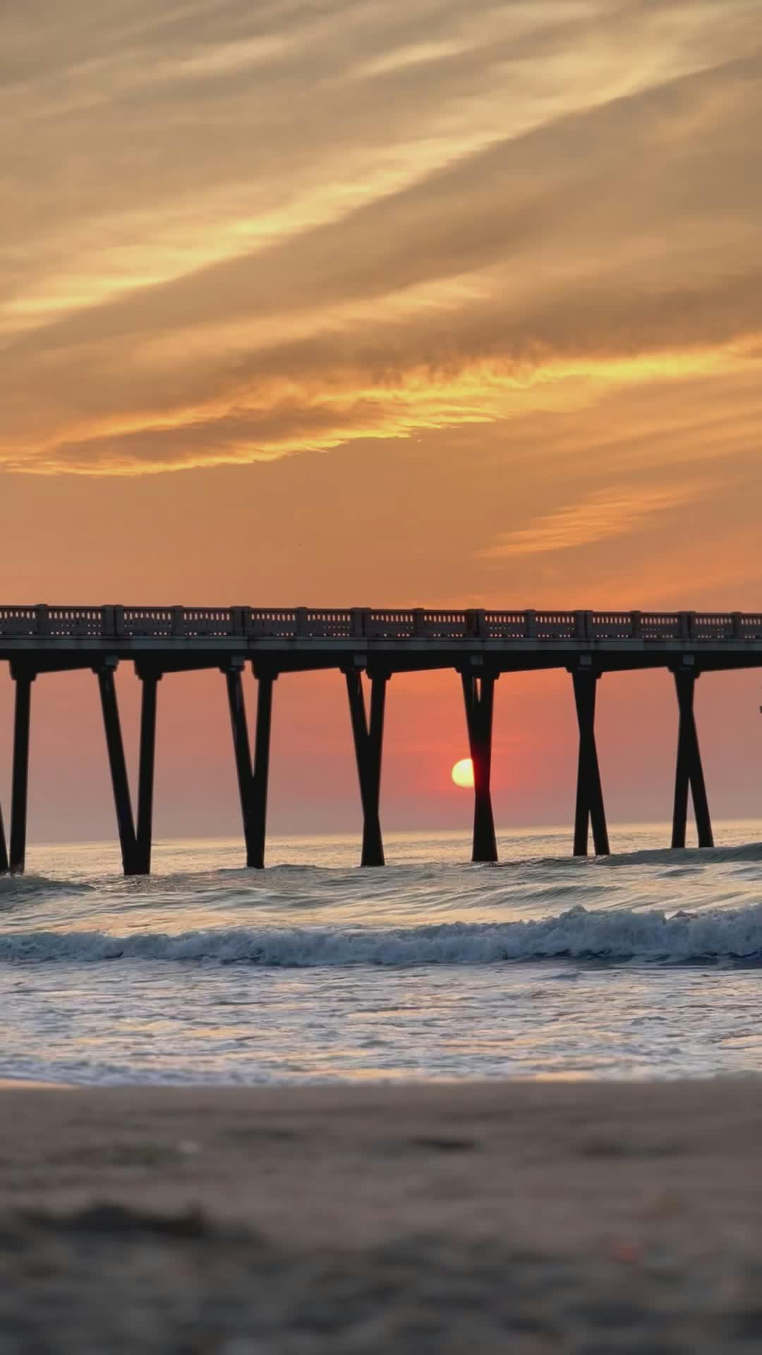 Serene Sunset Over Ocean Pier Free Stock Video Footage, Royalty-Free 4K ...