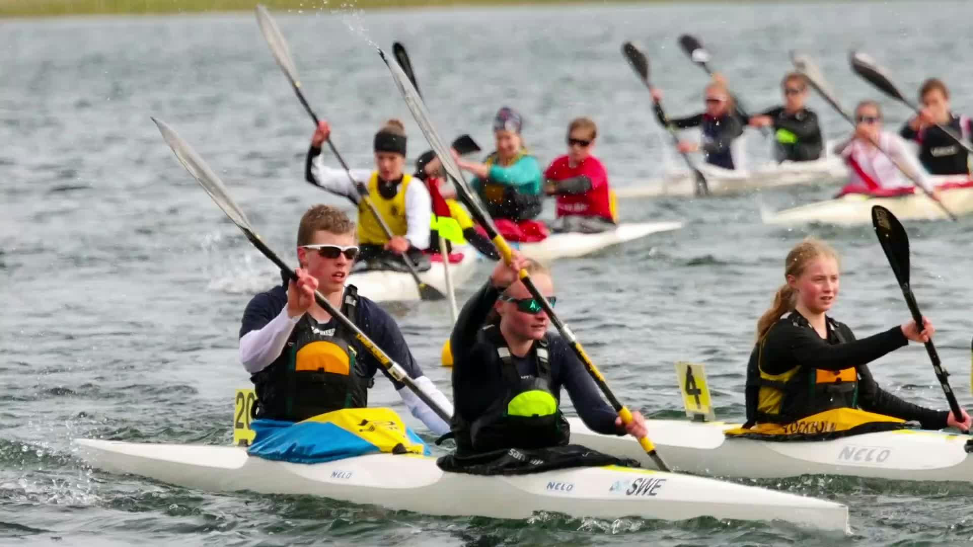 Competitive Kayaking Race on Open Water Free Stock Video Footage ...