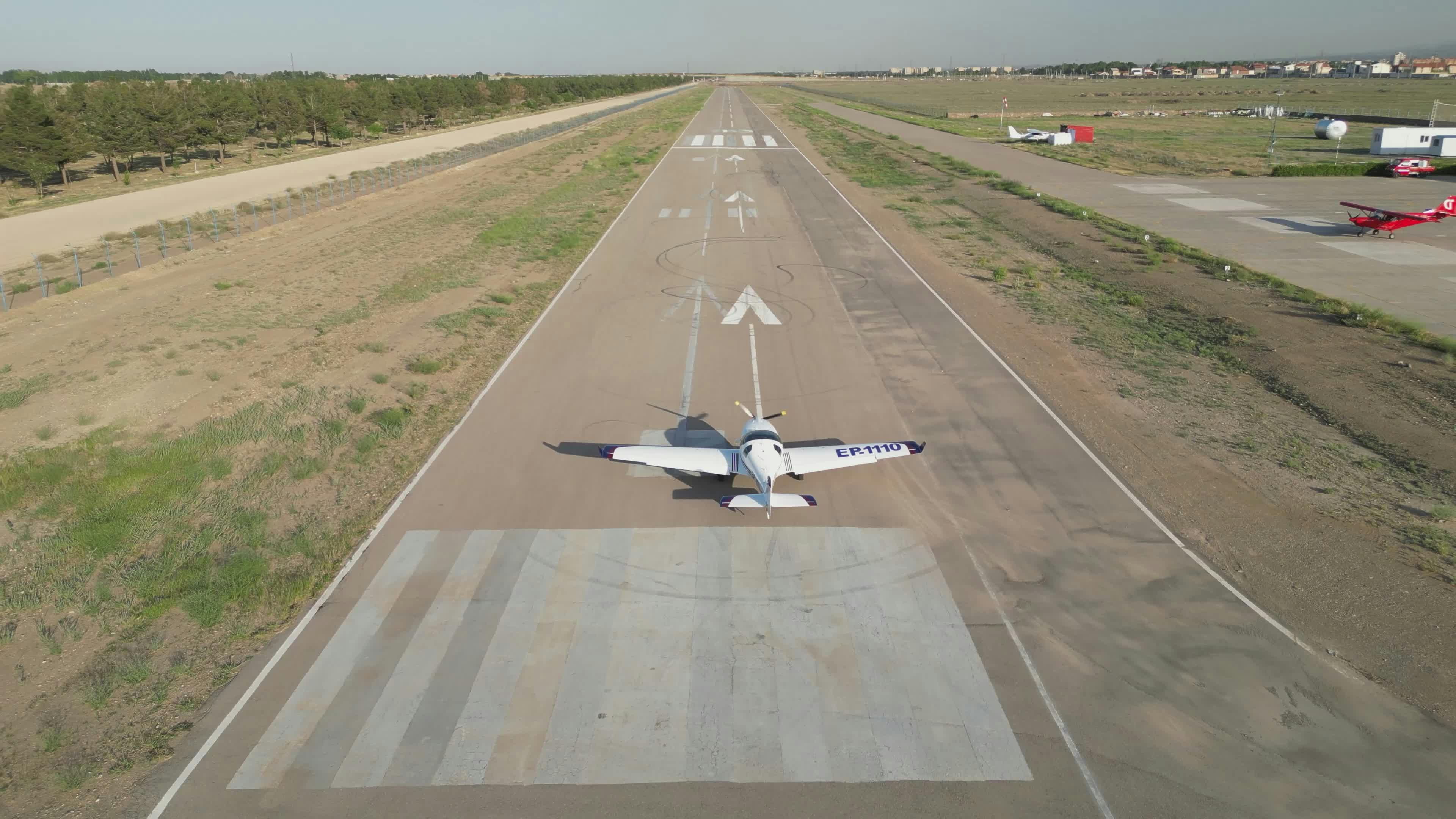 Drone Footage of Airplane Takeoff on Runway Free Stock Video Footage ...