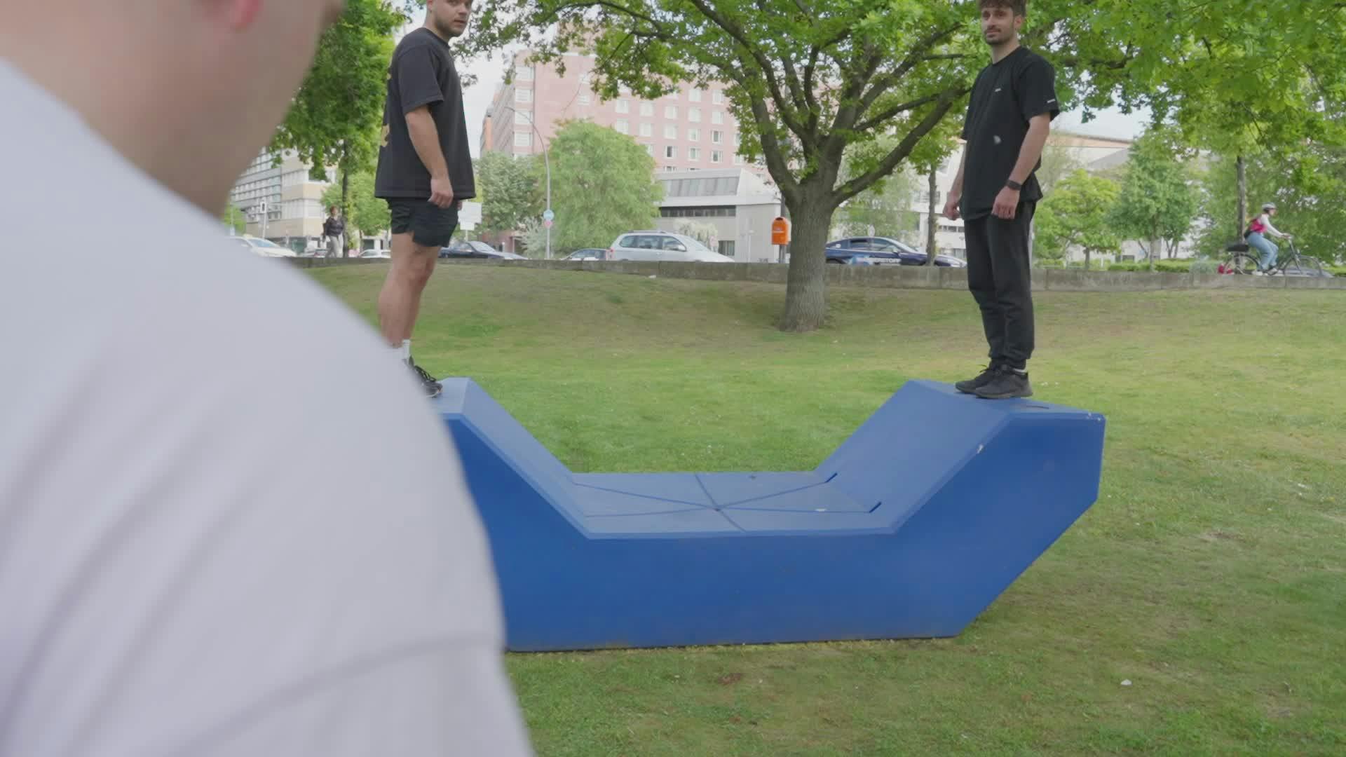 Dynamic Parkour Jump Sequence in City Park Free Stock Video Footage ...