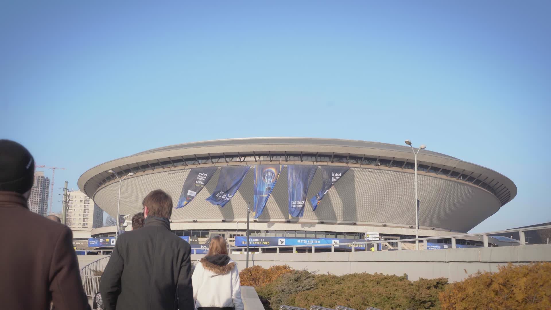 Pemandangan Panorama Spodek Arena Katowice · Video Stok Gratis