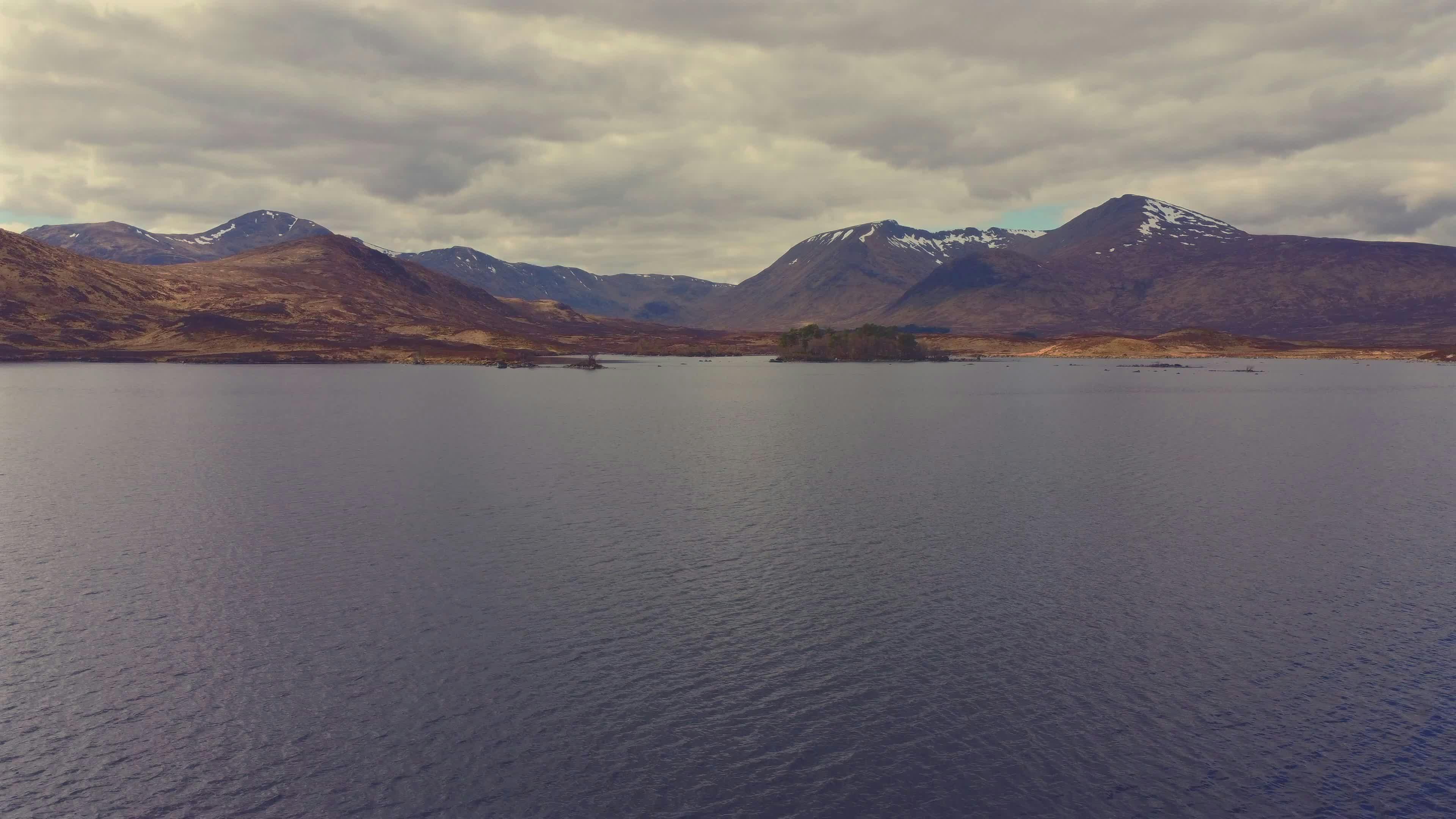 Stunning Drone View of Loch in Scottish Highlands Free Stock Video ...