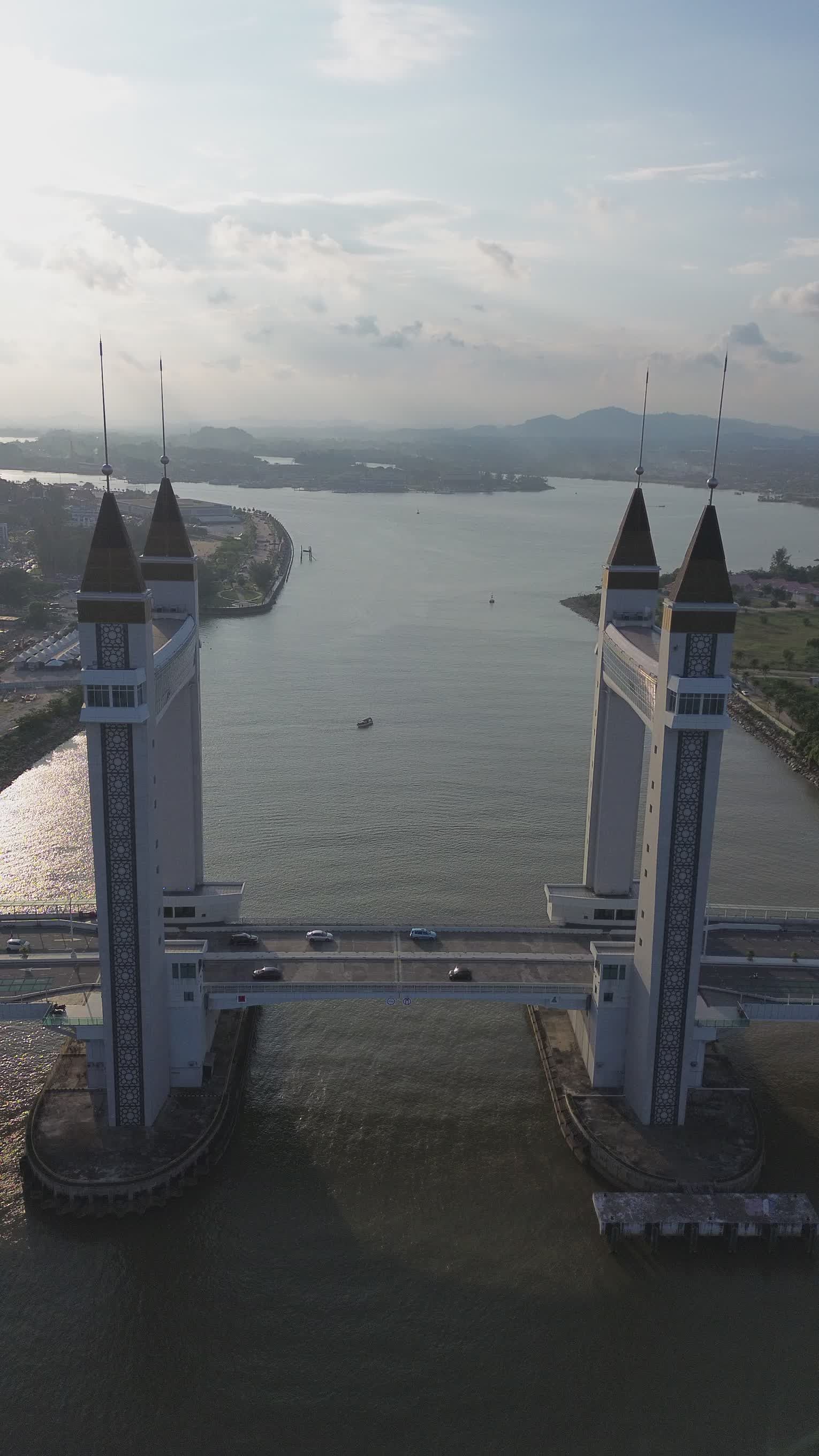 Aerial View of Drawbridge at Sunrise Free Stock Video Footage, Royalty ...