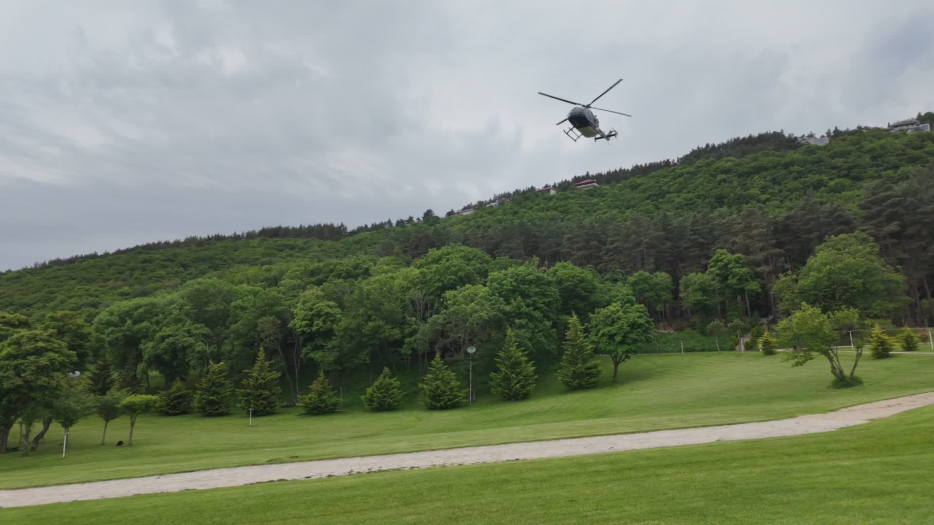 Helicopter Landing in Scenic Georgian Landscape Free Stock Video ...