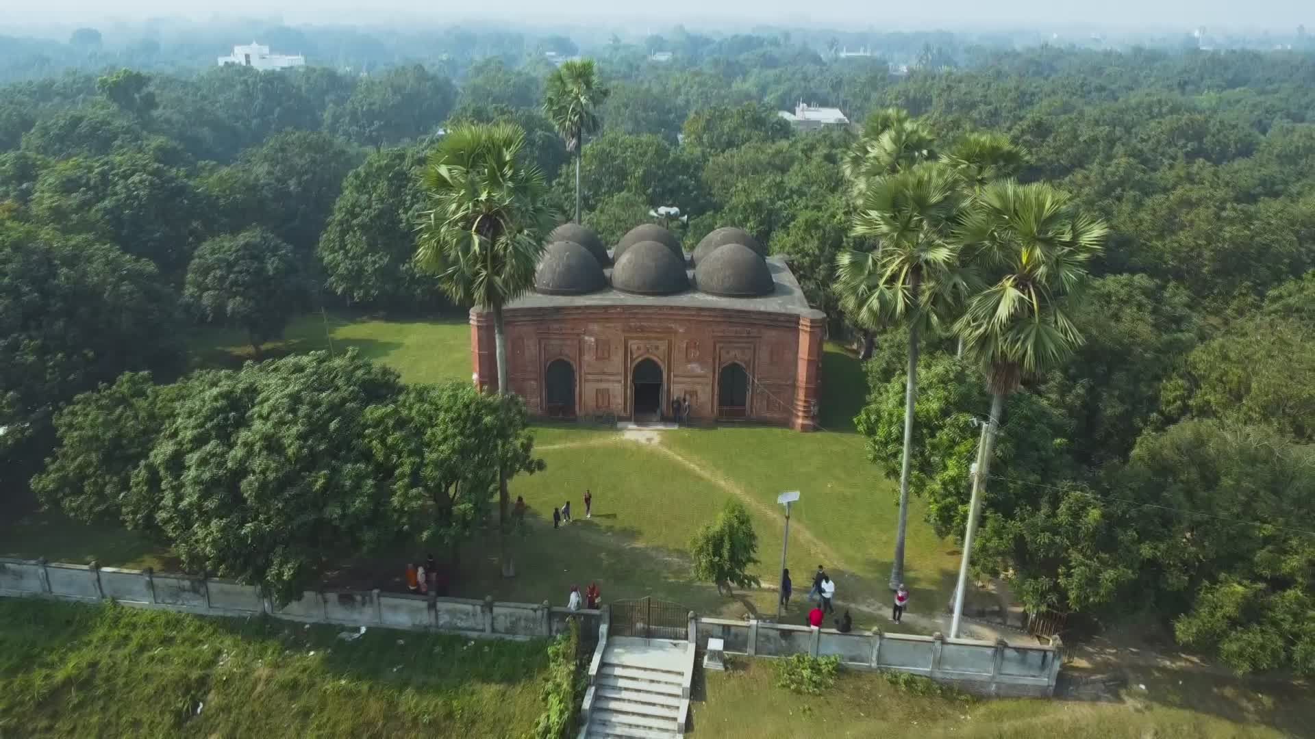 Aerial View of Historic Mosque in Bangladesh Free Stock Video Footage ...