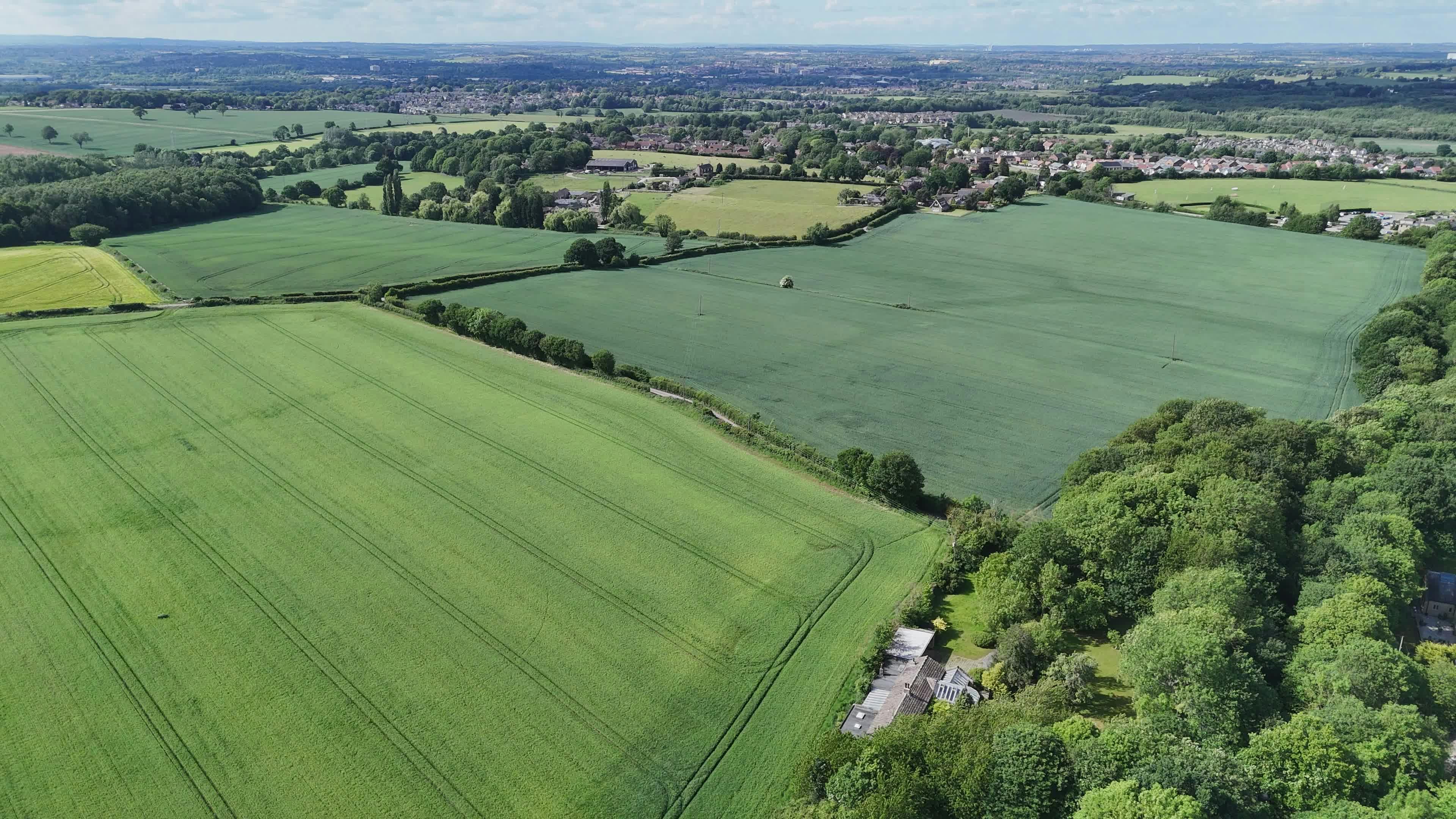 Aerial View of Expansive Green Fields and Countryside Free Stock Video ...