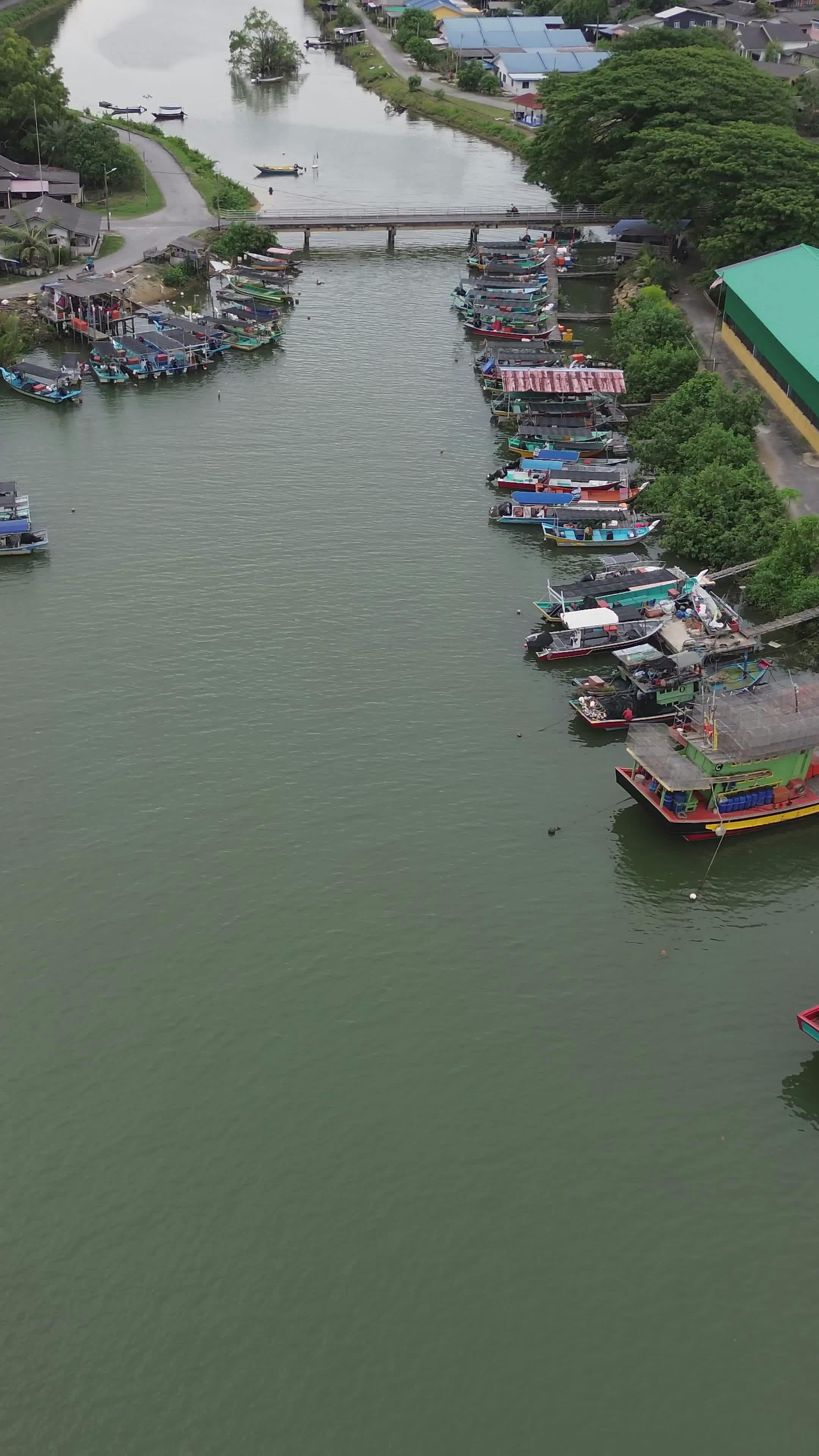 Aerial View of Busy River with Boats Free Stock Video Footage, Royalty ...