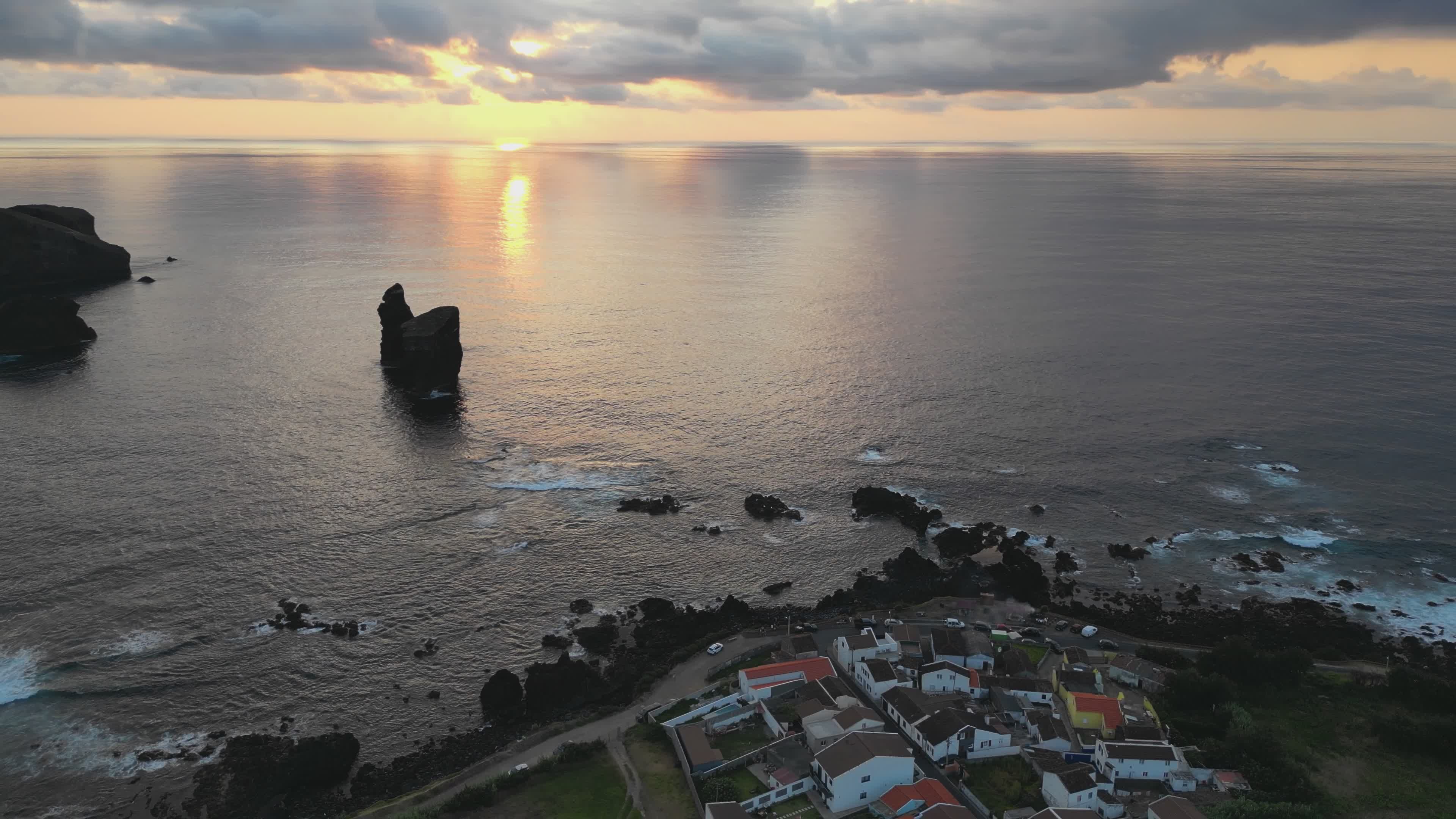 Sunset Over Mosteiros Beach, Azores Islands Free Stock Video Footage ...