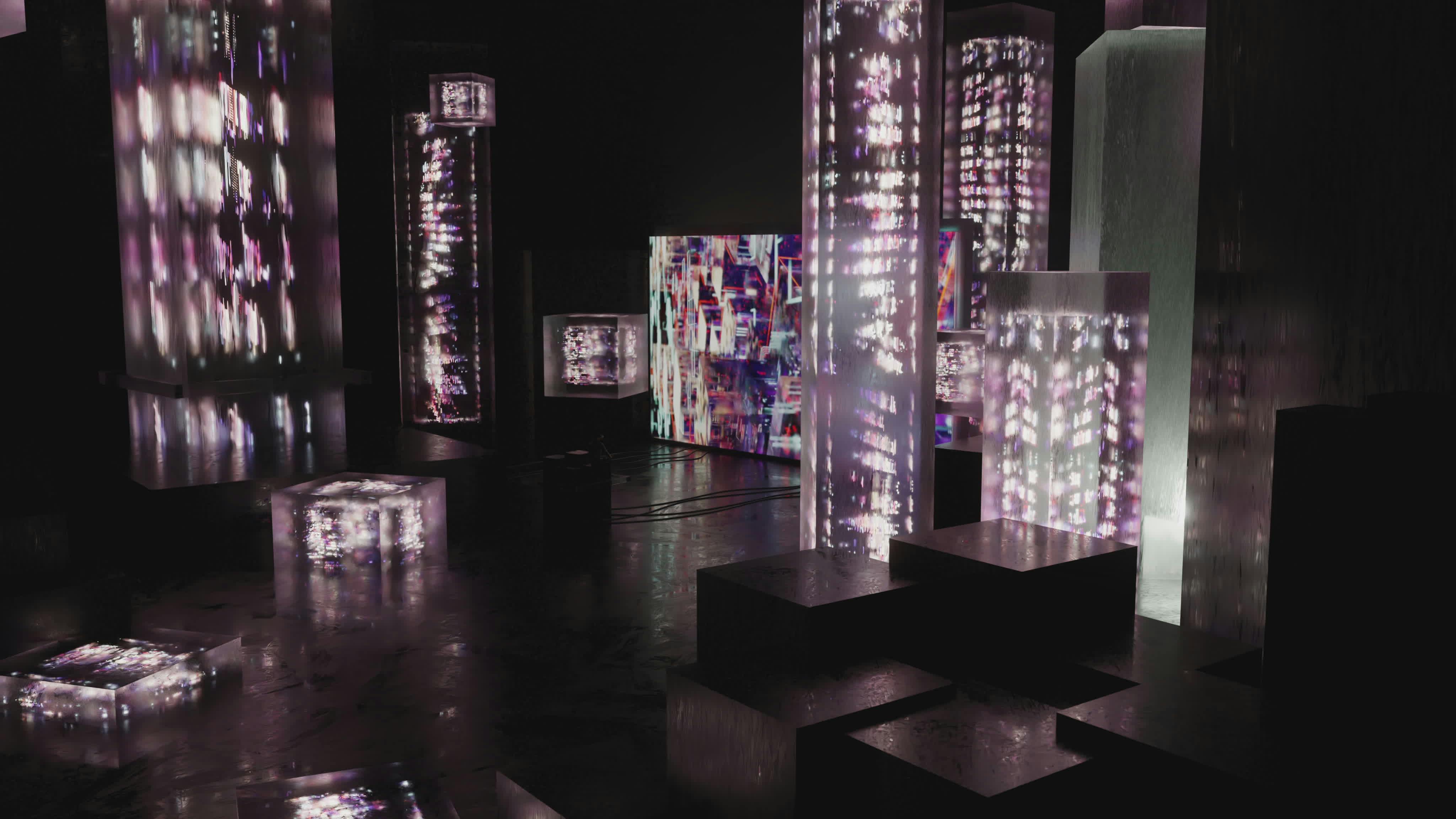 Dynamic Light Installation with Abstract Patterns Free Stock Video ...