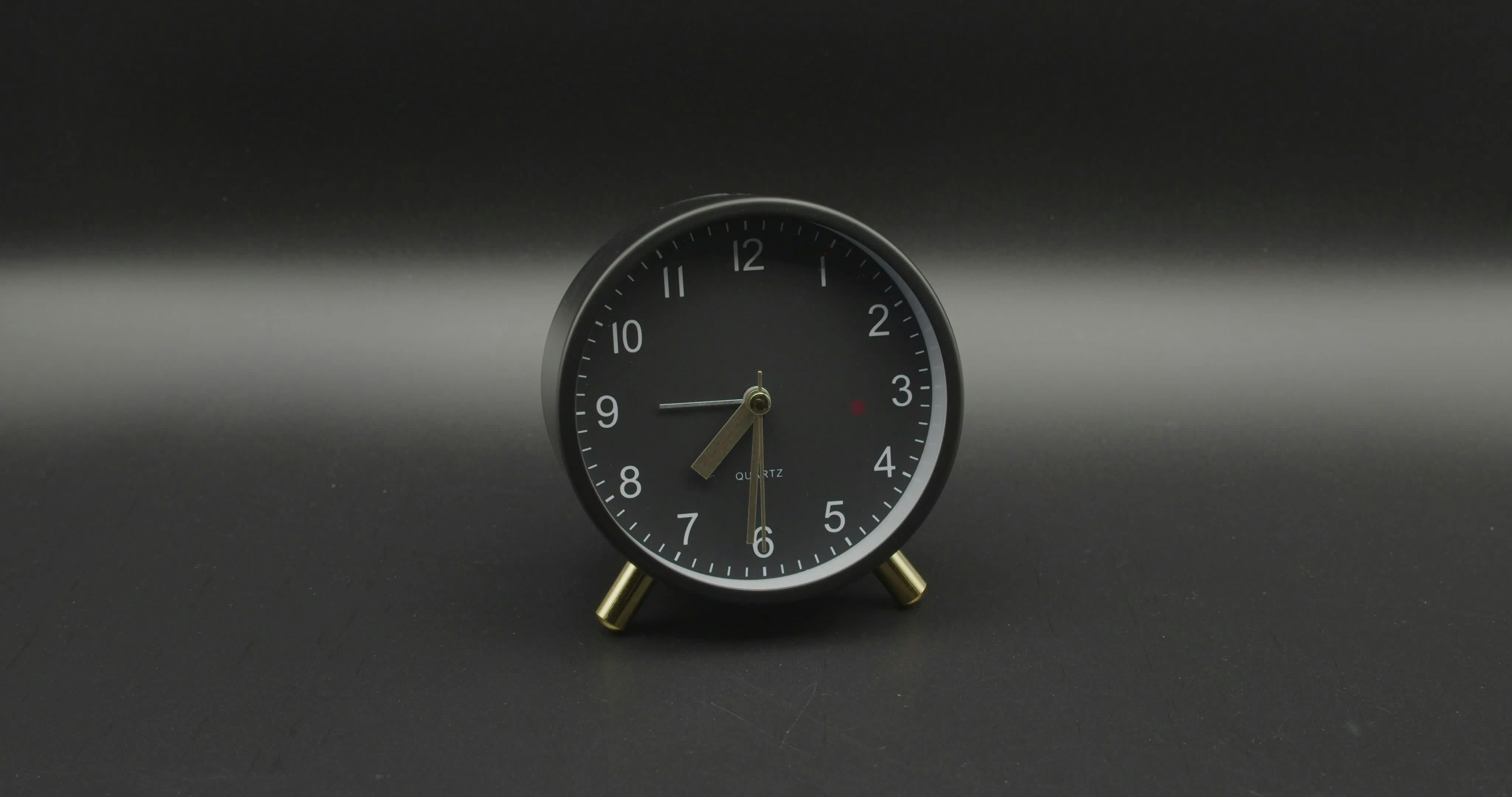 Minimalist Black Desk Clock on Black Background Free Stock Video ...