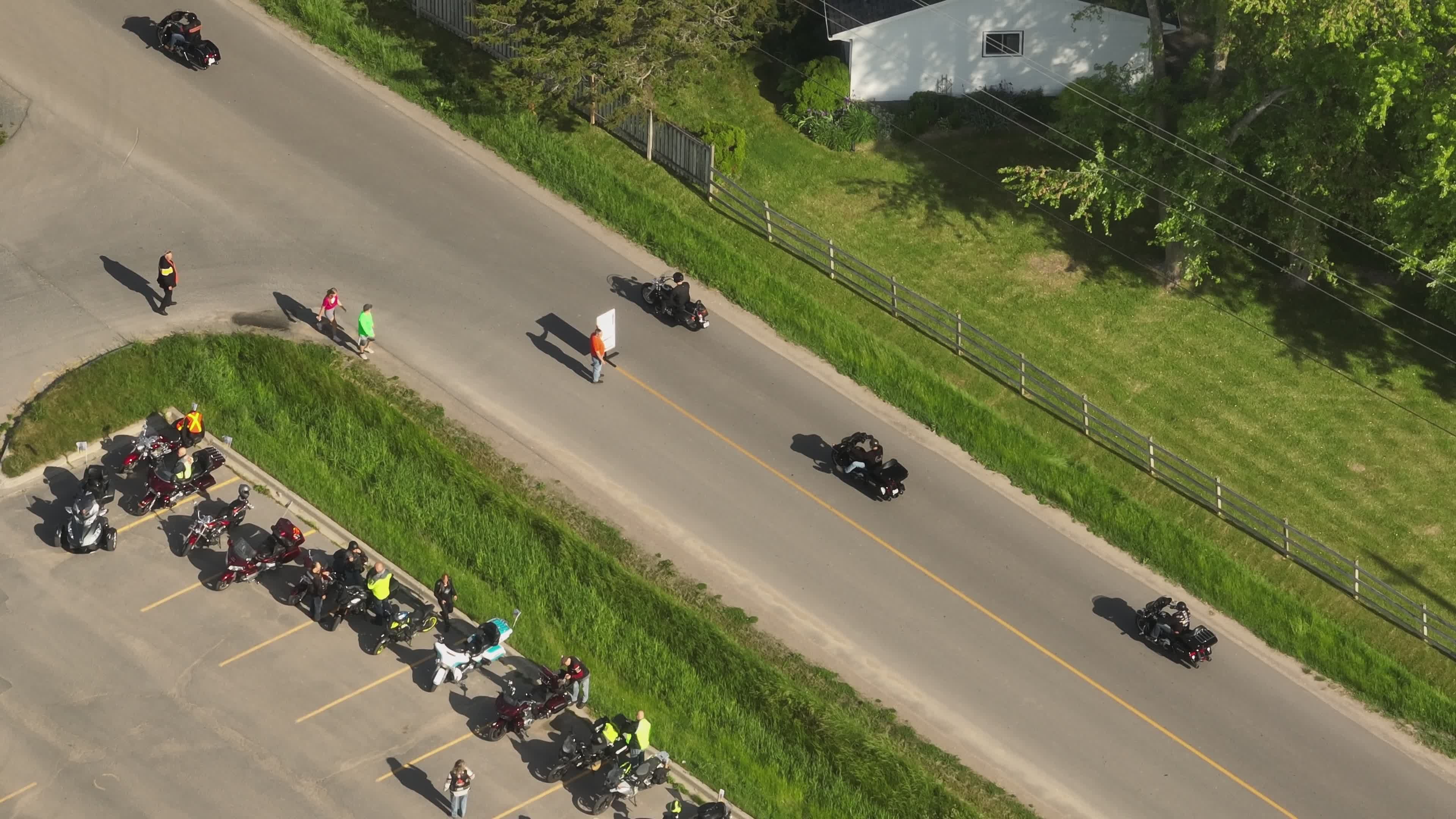 Aerial View of Motorcycle Gathering Free Stock Video Footage, Royalty ...
