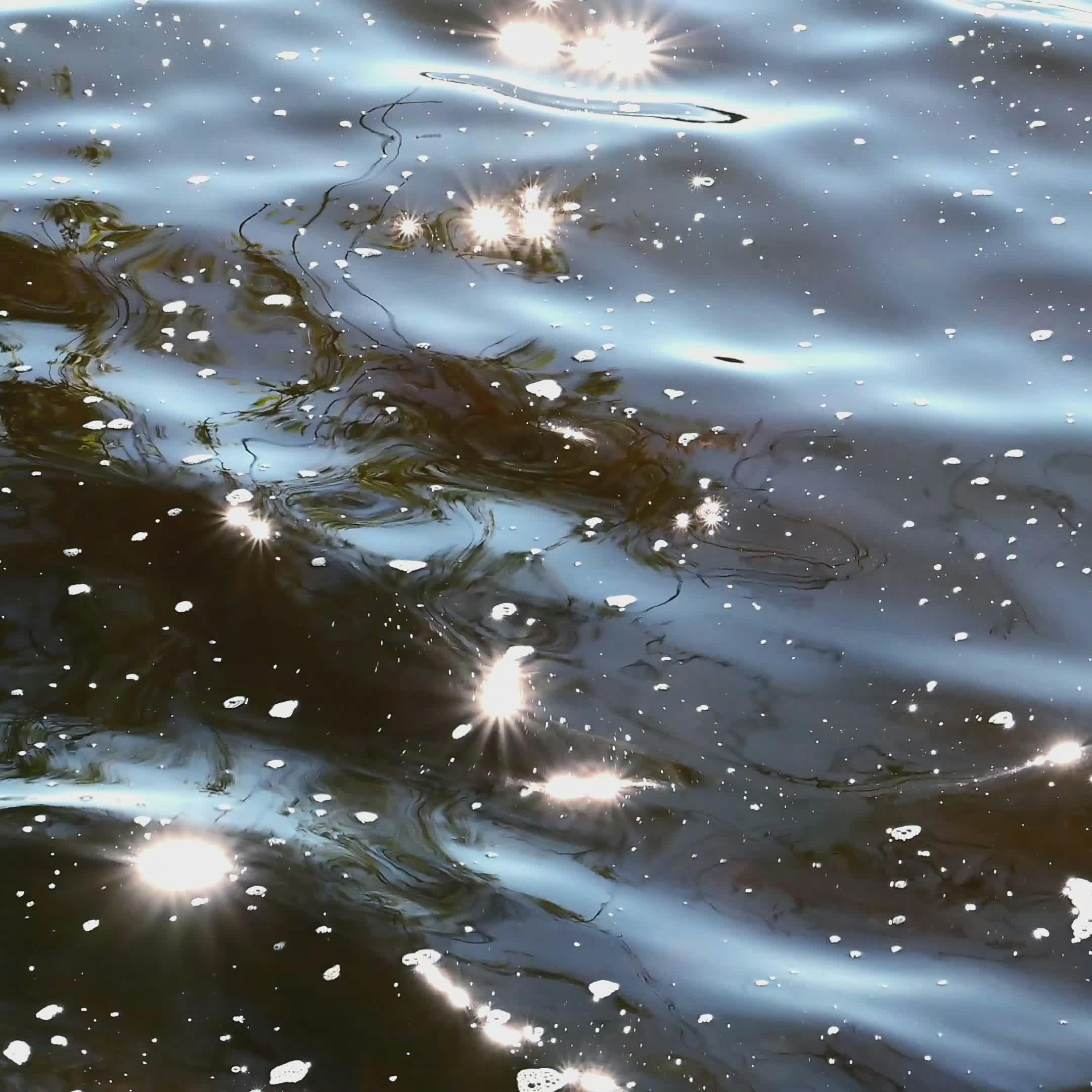 Sunlight Sparkling on Gently Rippled Water Free Stock Video Footage ...