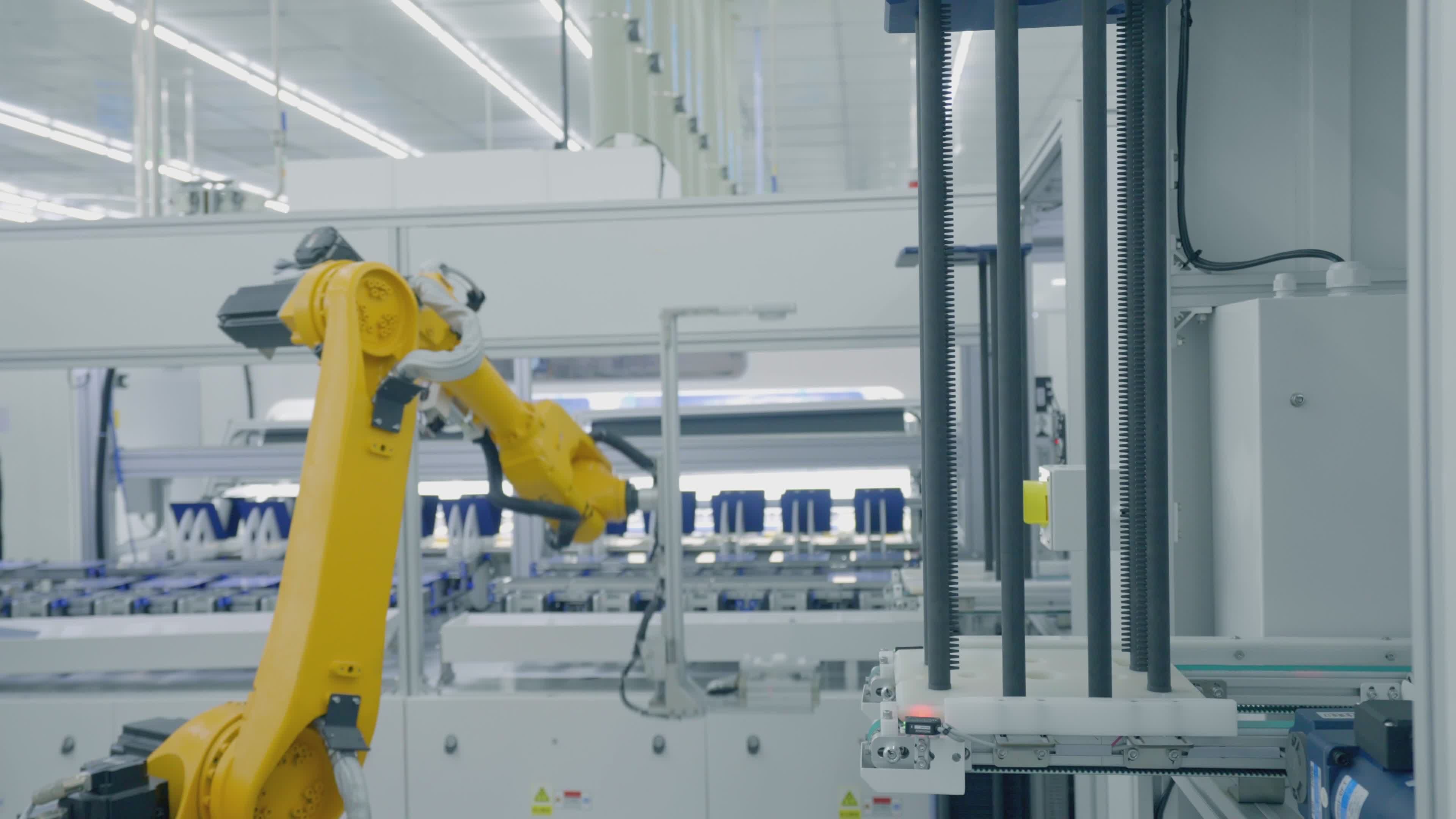 Industrial Robot Arm in High-Tech Factory Free Stock Video Footage ...